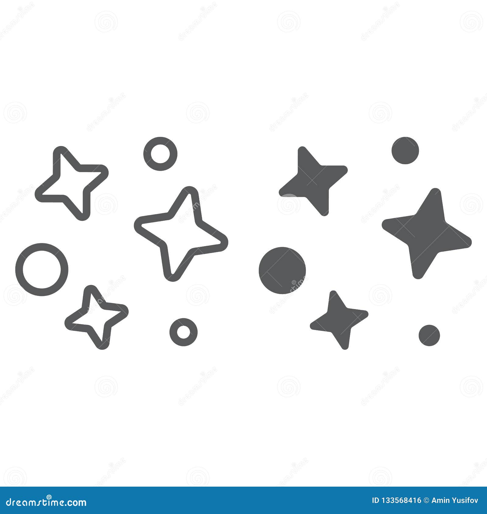 Galaxy Line And Solid Icon. Solar System With Planets And Satellites ...