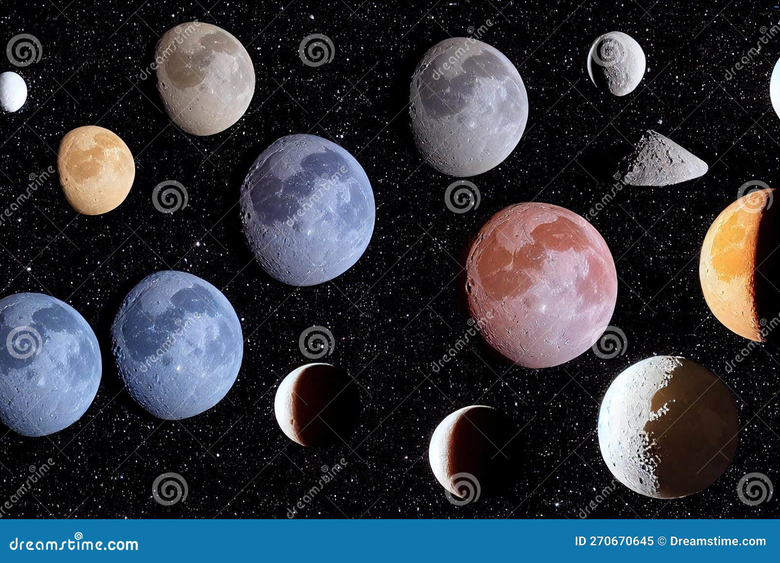 A Galaxy with a Lot of Different Planets. Stock Illustration ...