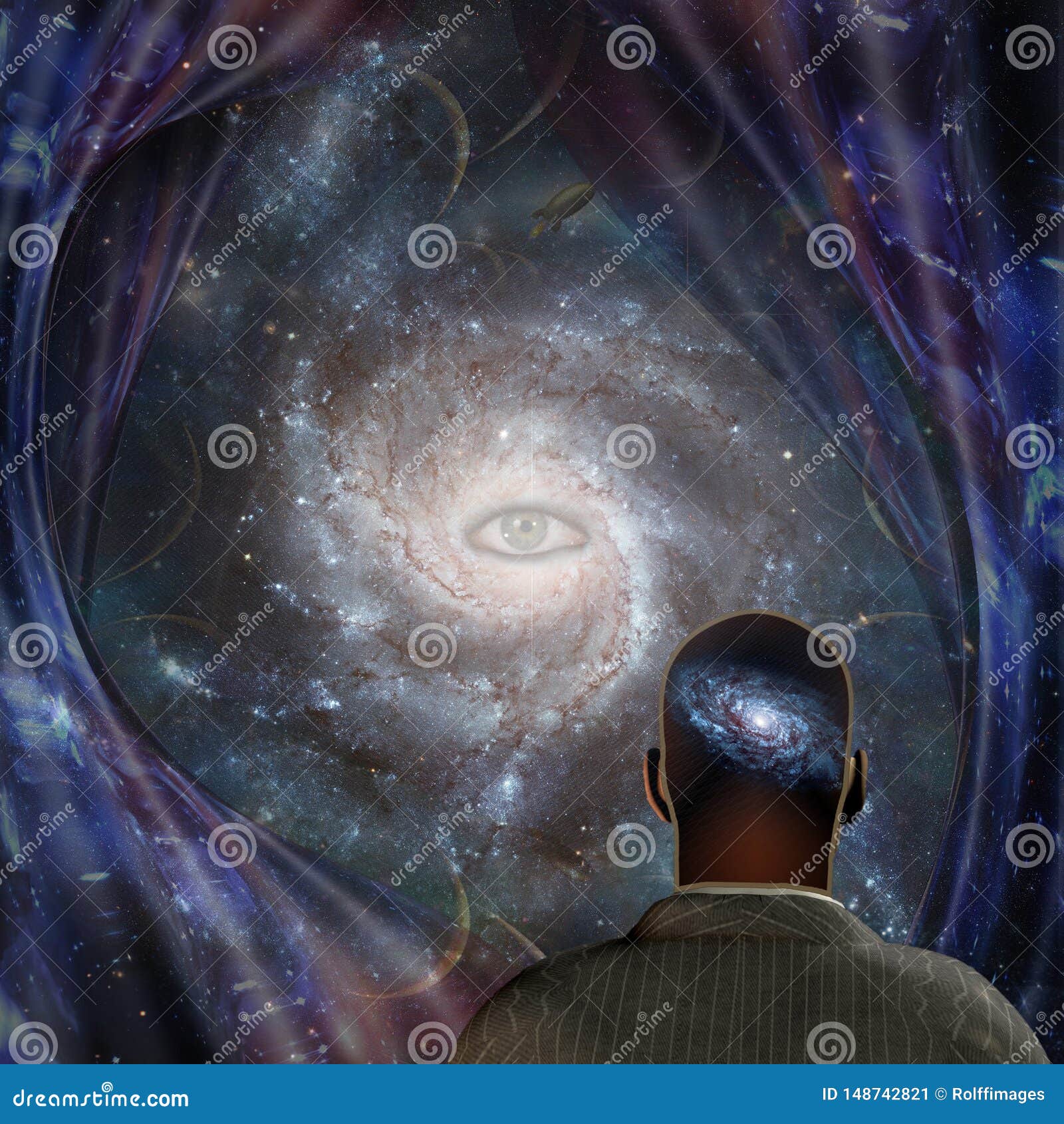 Galaxy mind stock illustration. Illustration of astronomy - 148742821