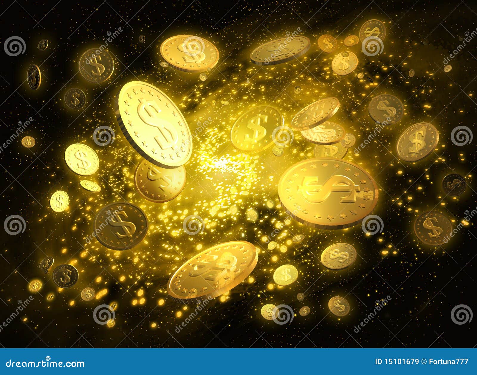 Galaxy of money stock illustration. Illustration of dollar - 15101679