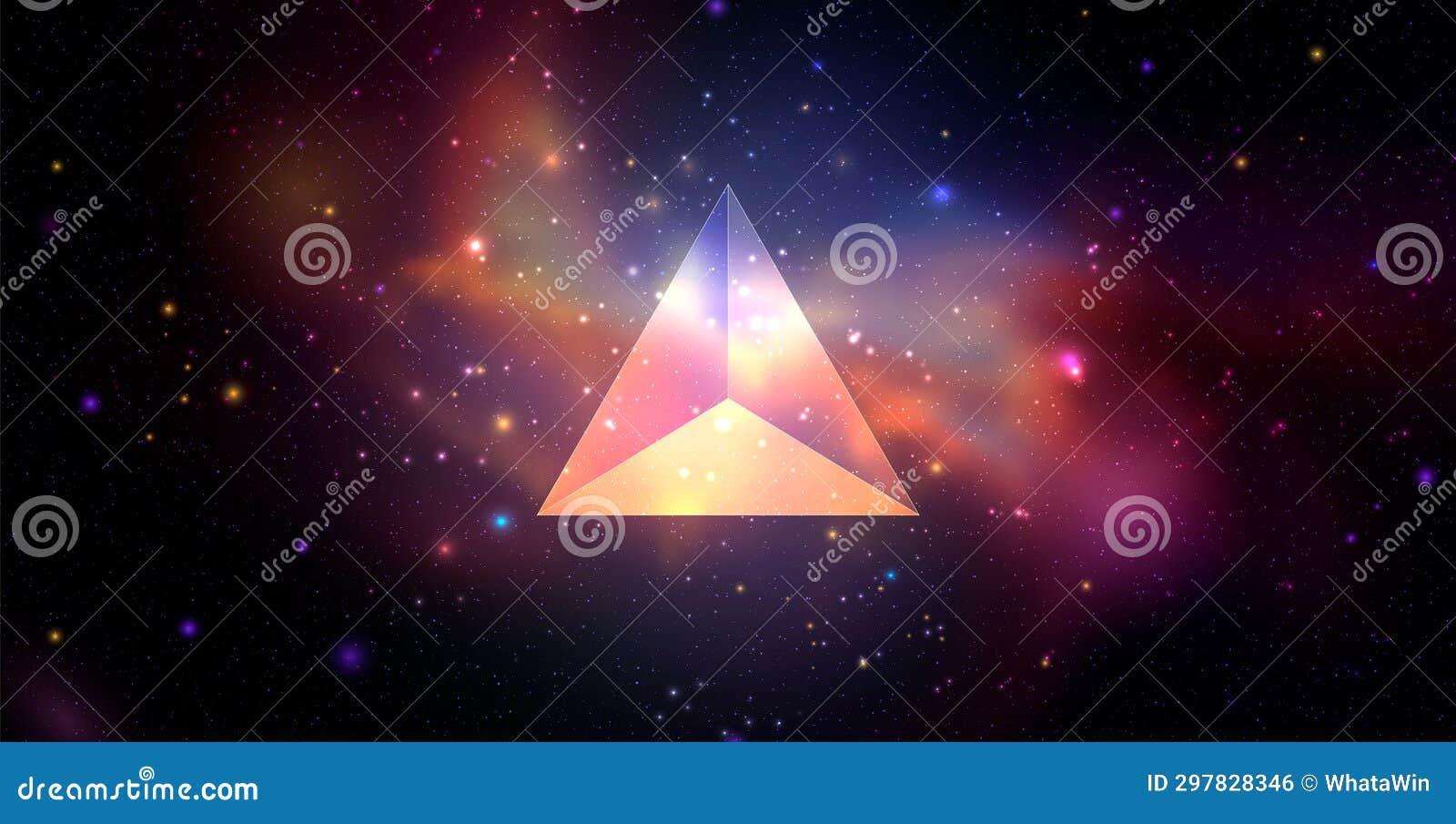 Galaxy Nebula Background Vector Illustration with Triangle Stock ...