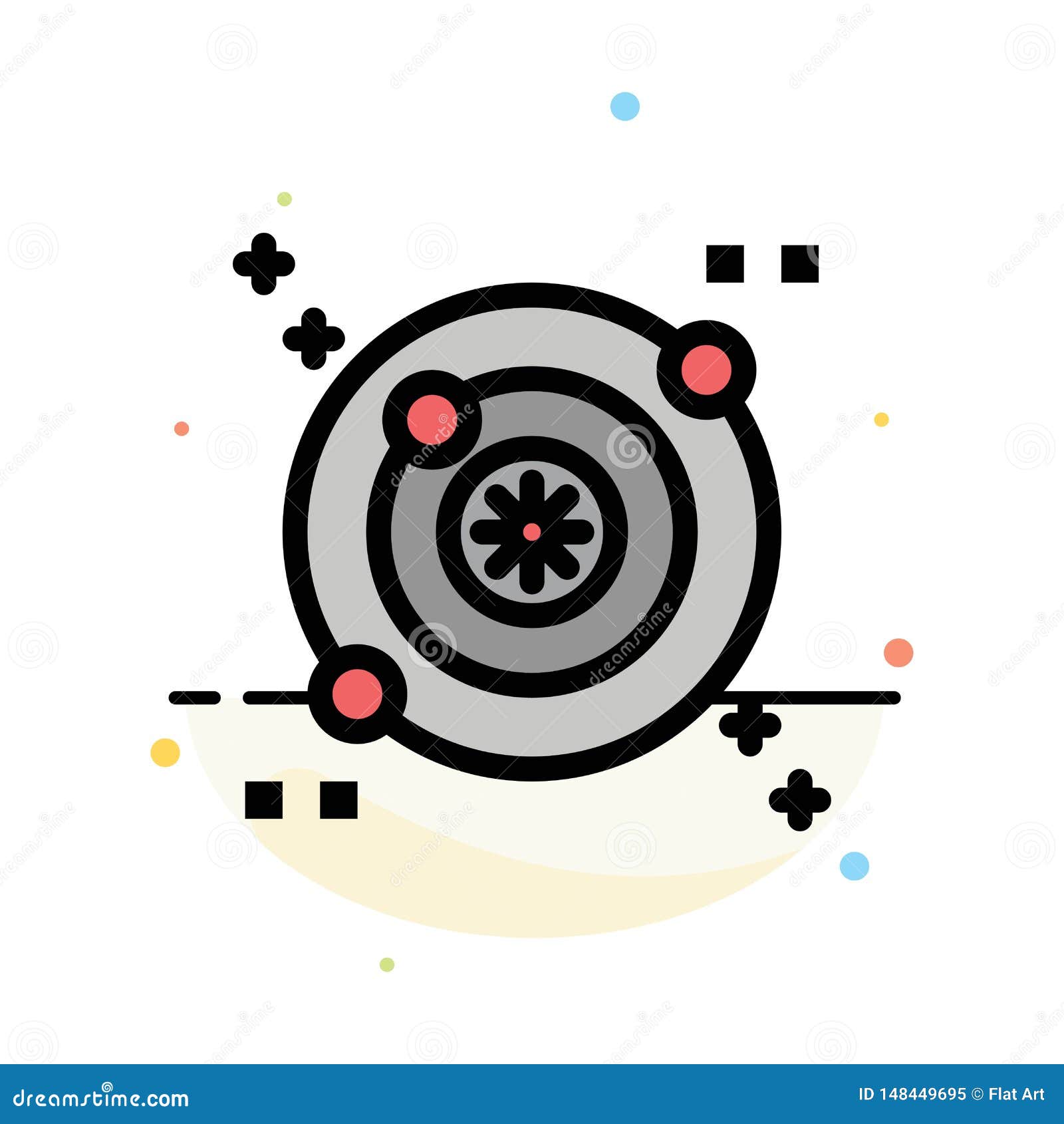 Galaxy, Orbit, Space Abstract Flat Color Icon Template Stock Vector ...