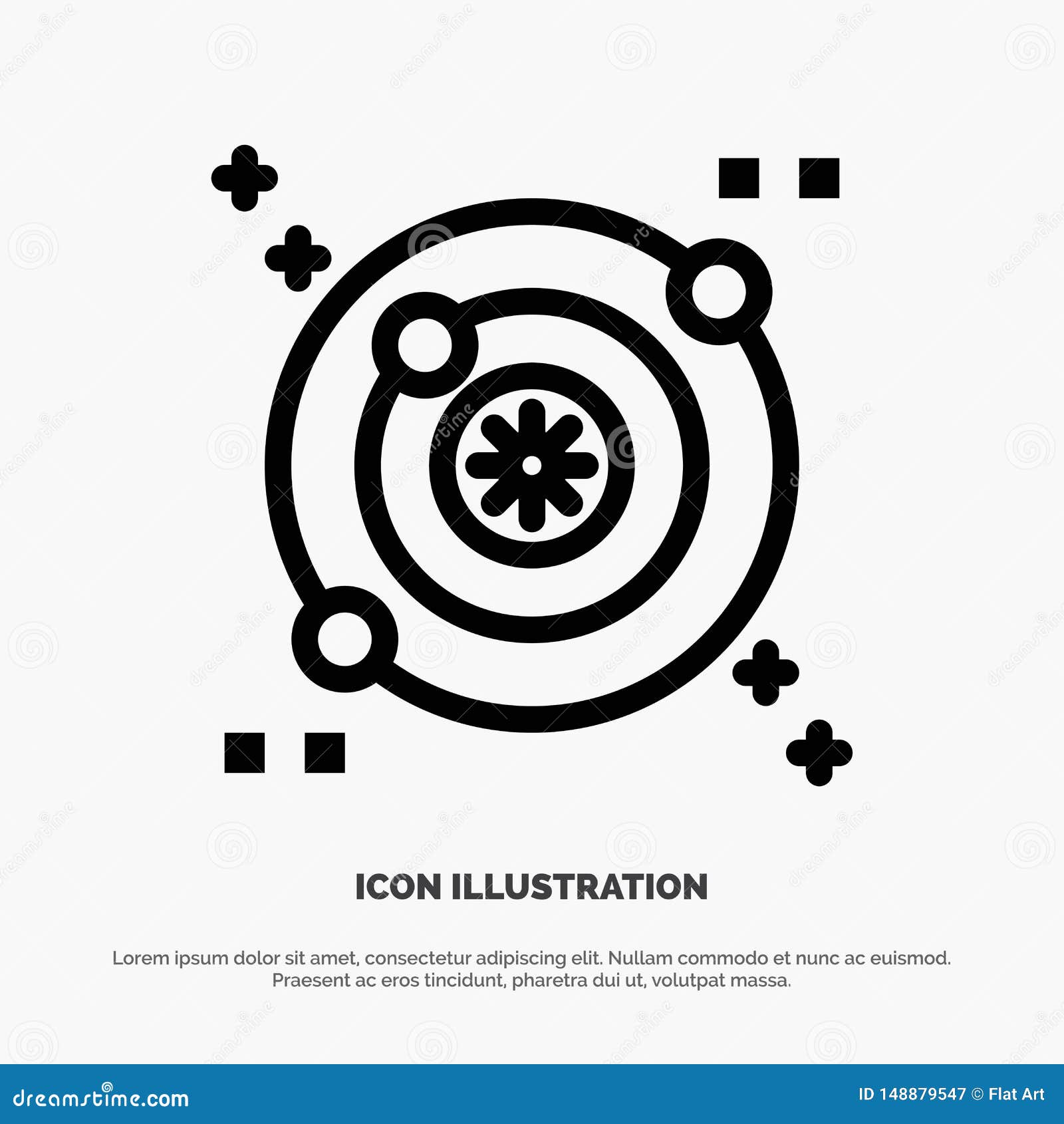 Galaxy, Orbit, Space Line Icon Vector Stock Vector - Illustration of ...