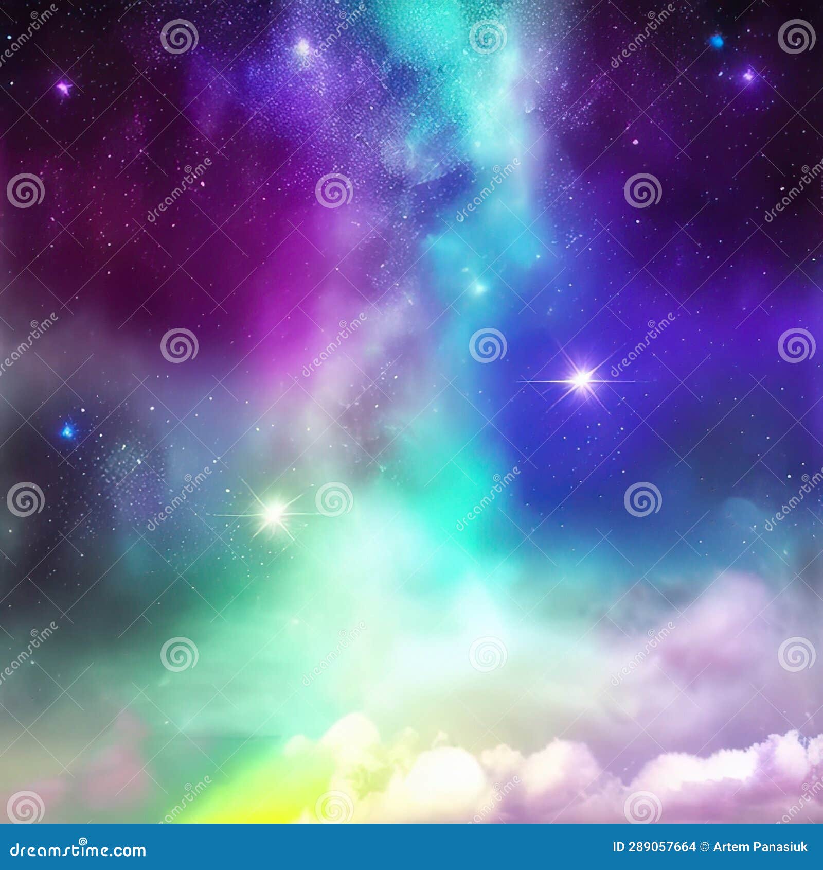 Galaxy rainbow artwork stock illustration. Illustration of moonlight ...