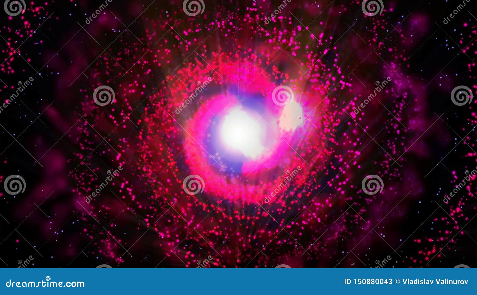 Galaxy Red, Spinning Clockwise, Bright Round Particles Stock ...