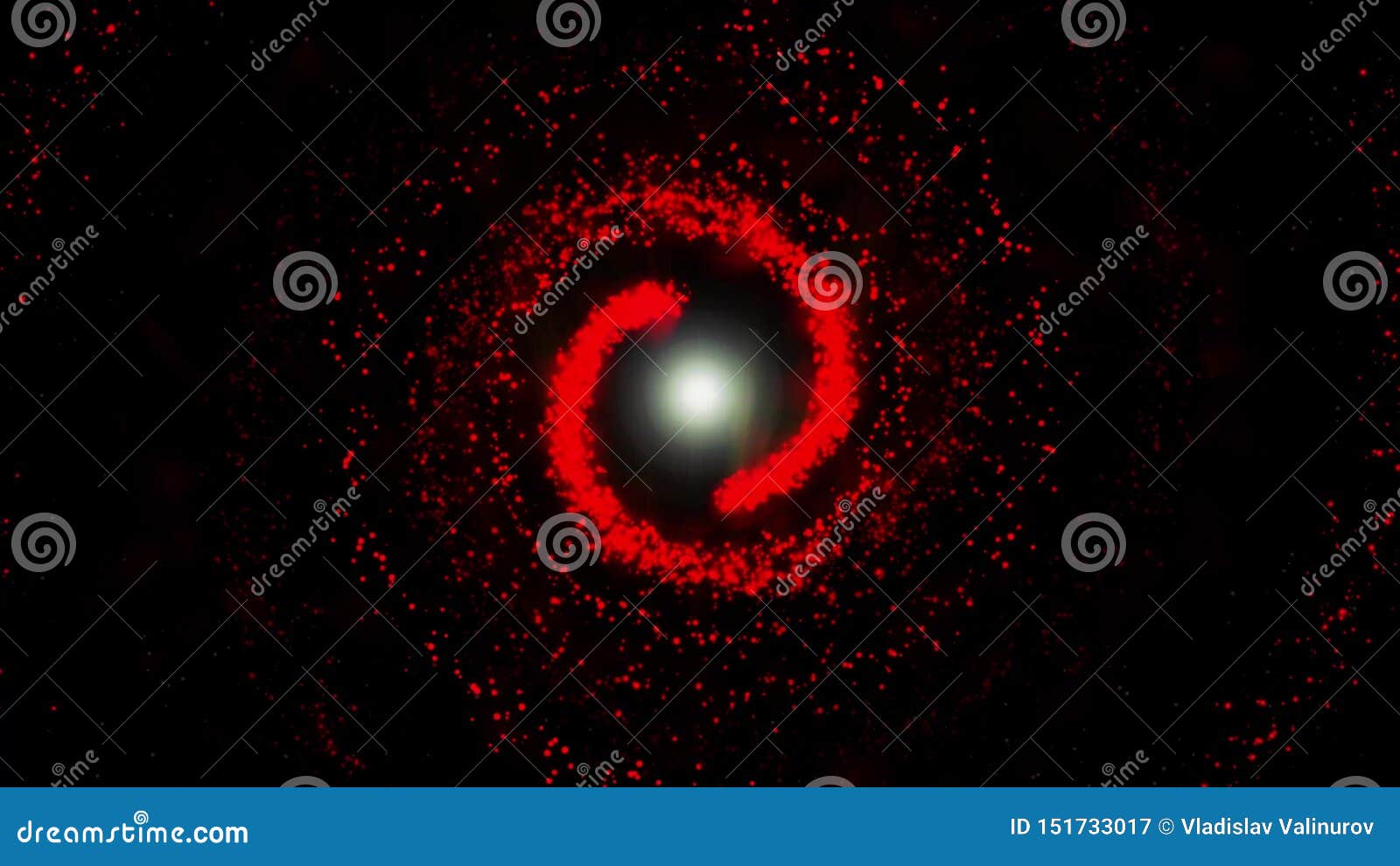 Galaxy Red, Spinning Clockwise, Bright Round Particles Stock ...