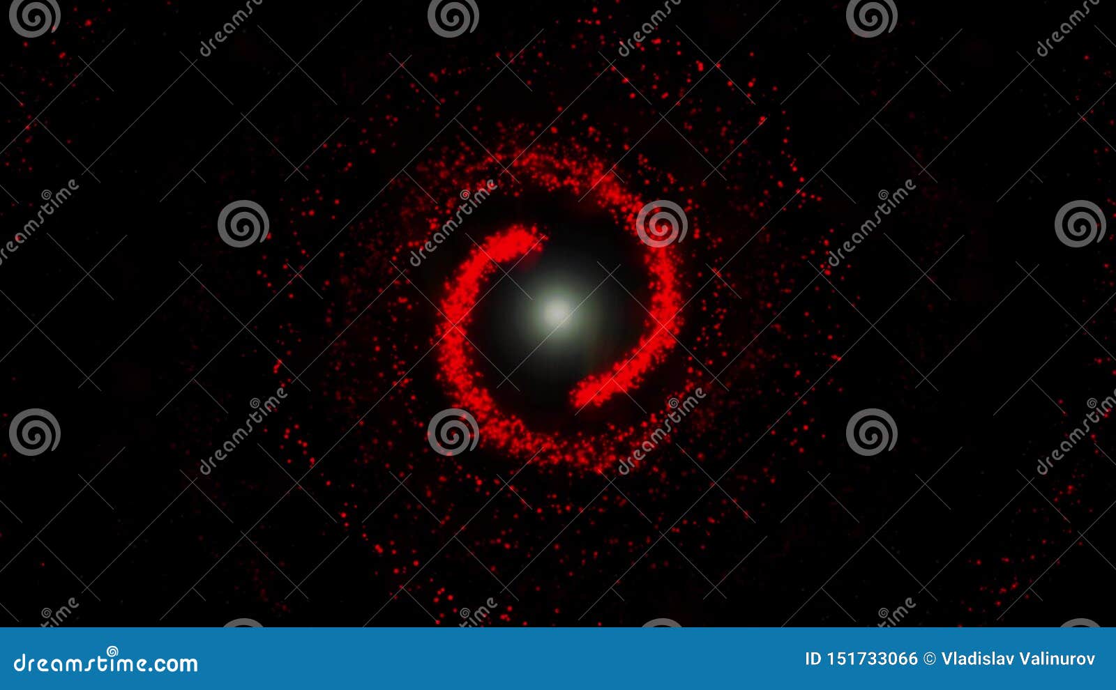 Galaxy Red, Spinning Clockwise, Bright Round Particles Stock ...