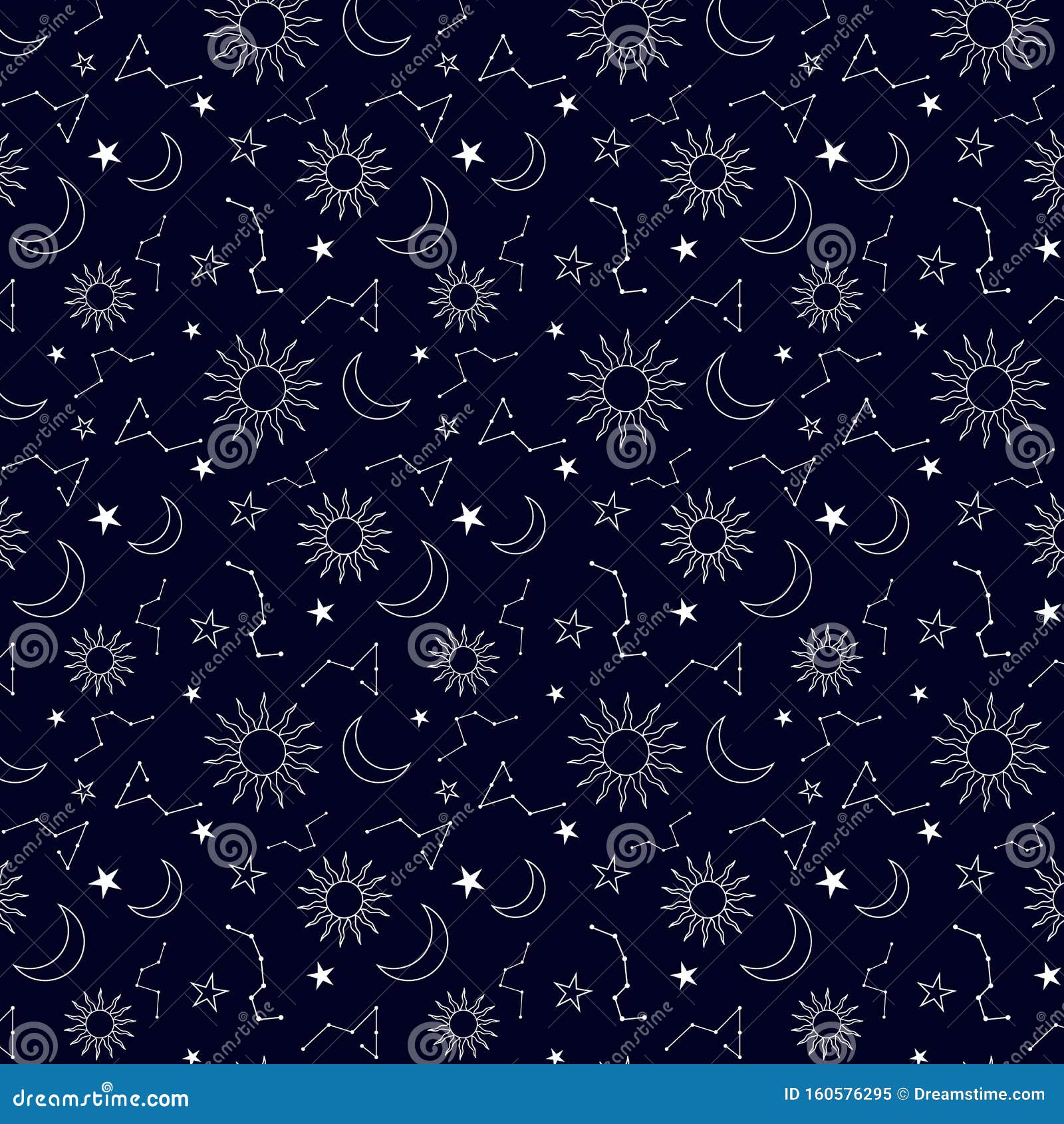 Galaxy Repeat Pattern Design with Zodiac Elements Stock Vector ...