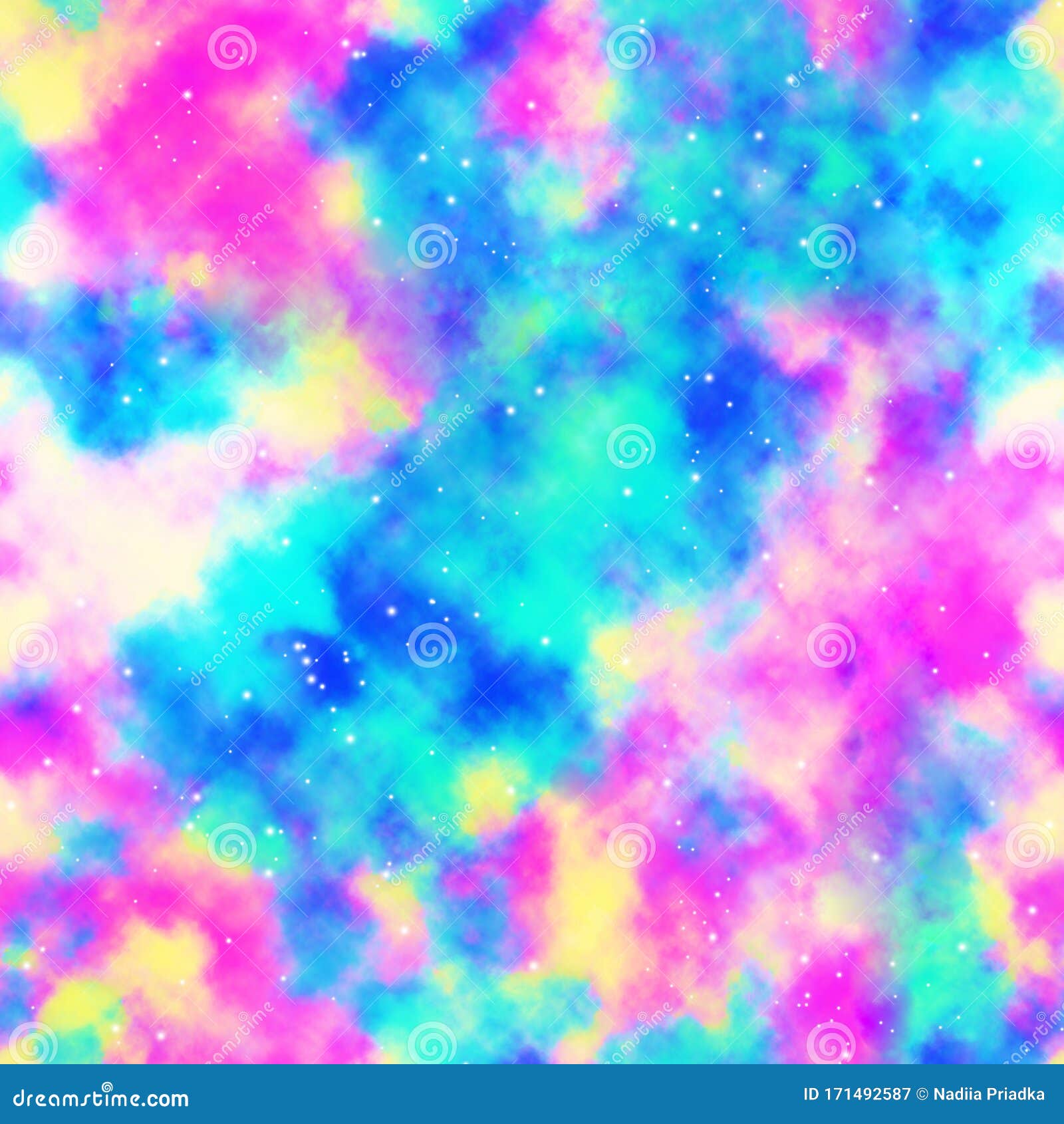 Galaxy Seamless Pattern. Space Universe Repeat Bright Marble Abstract ...