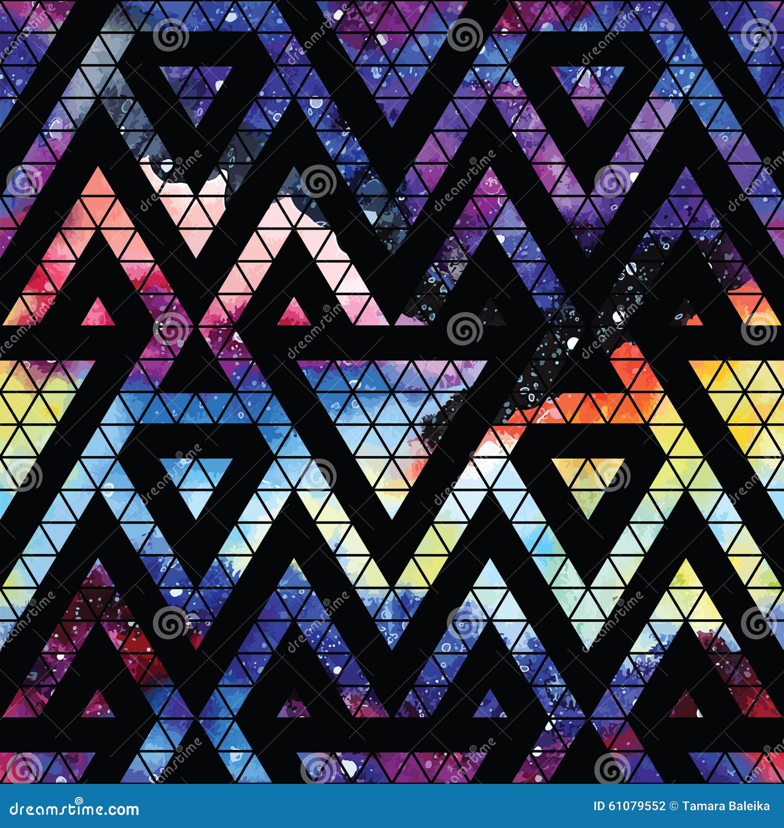 Galaxy seamless pattern. stock vector. Illustration of colorful - 61079552