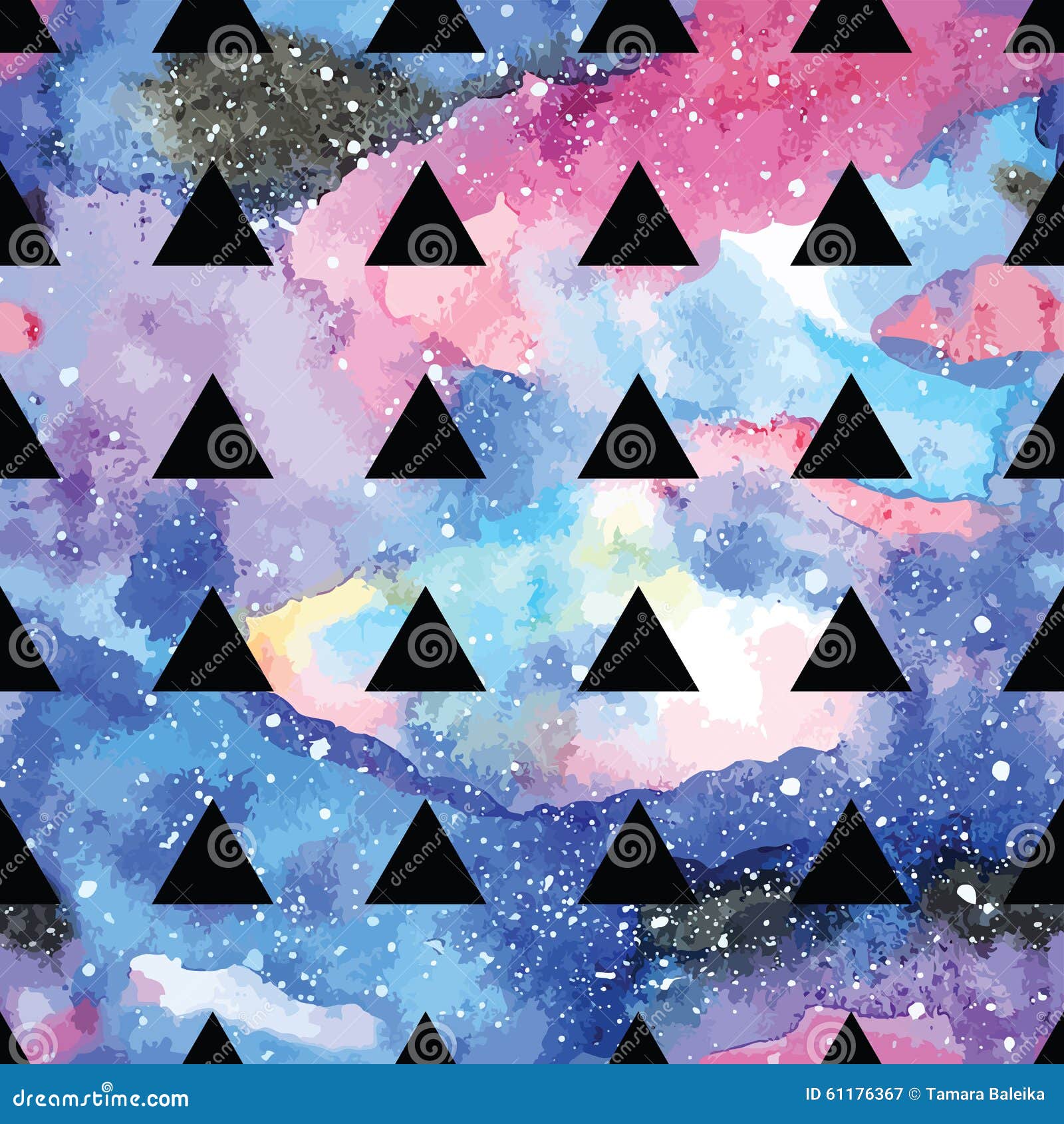 Galaxy seamless pattern. stock vector. Illustration of black - 61176367