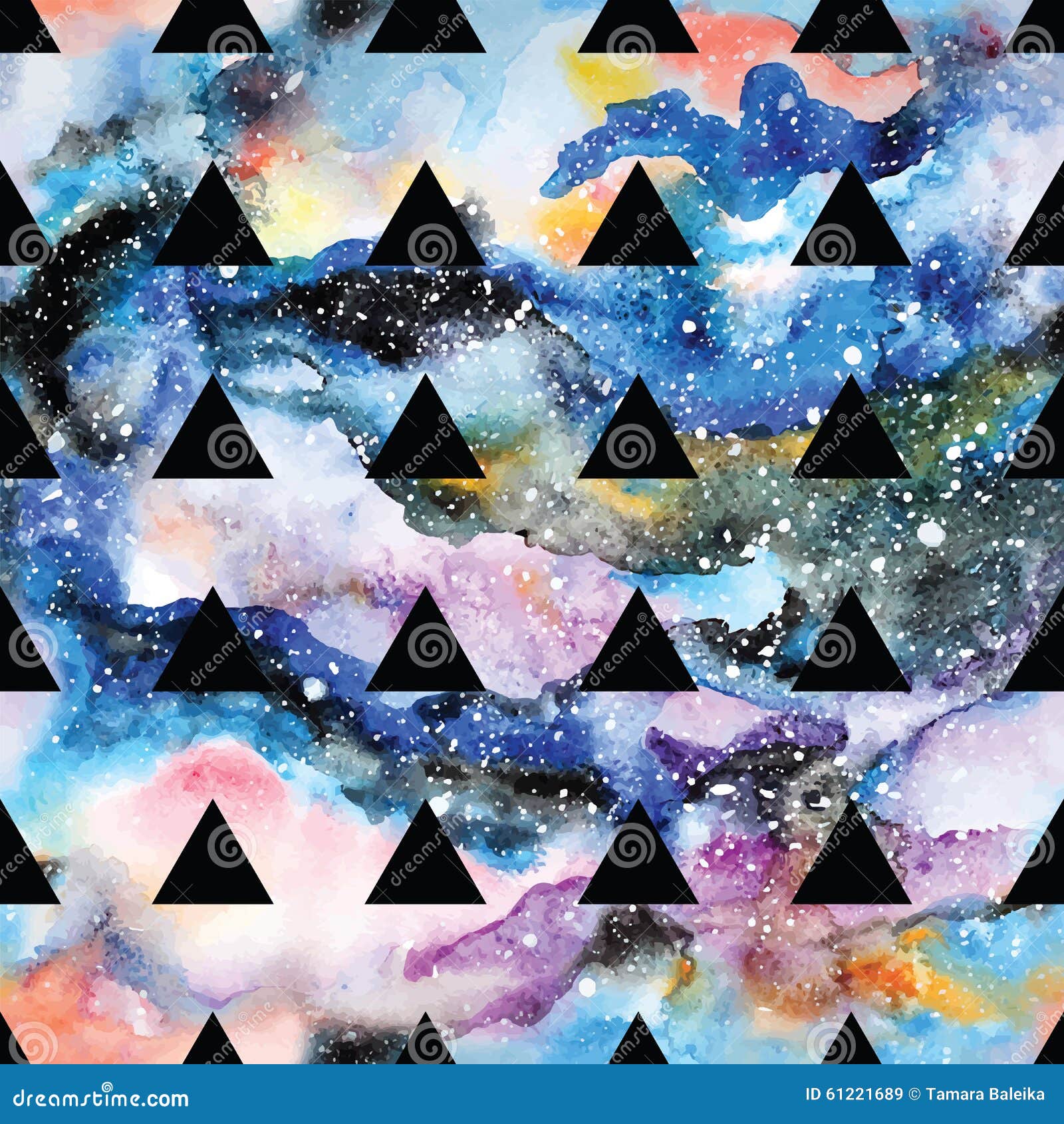 Galaxy seamless pattern. stock vector. Illustration of cosmos - 61221689