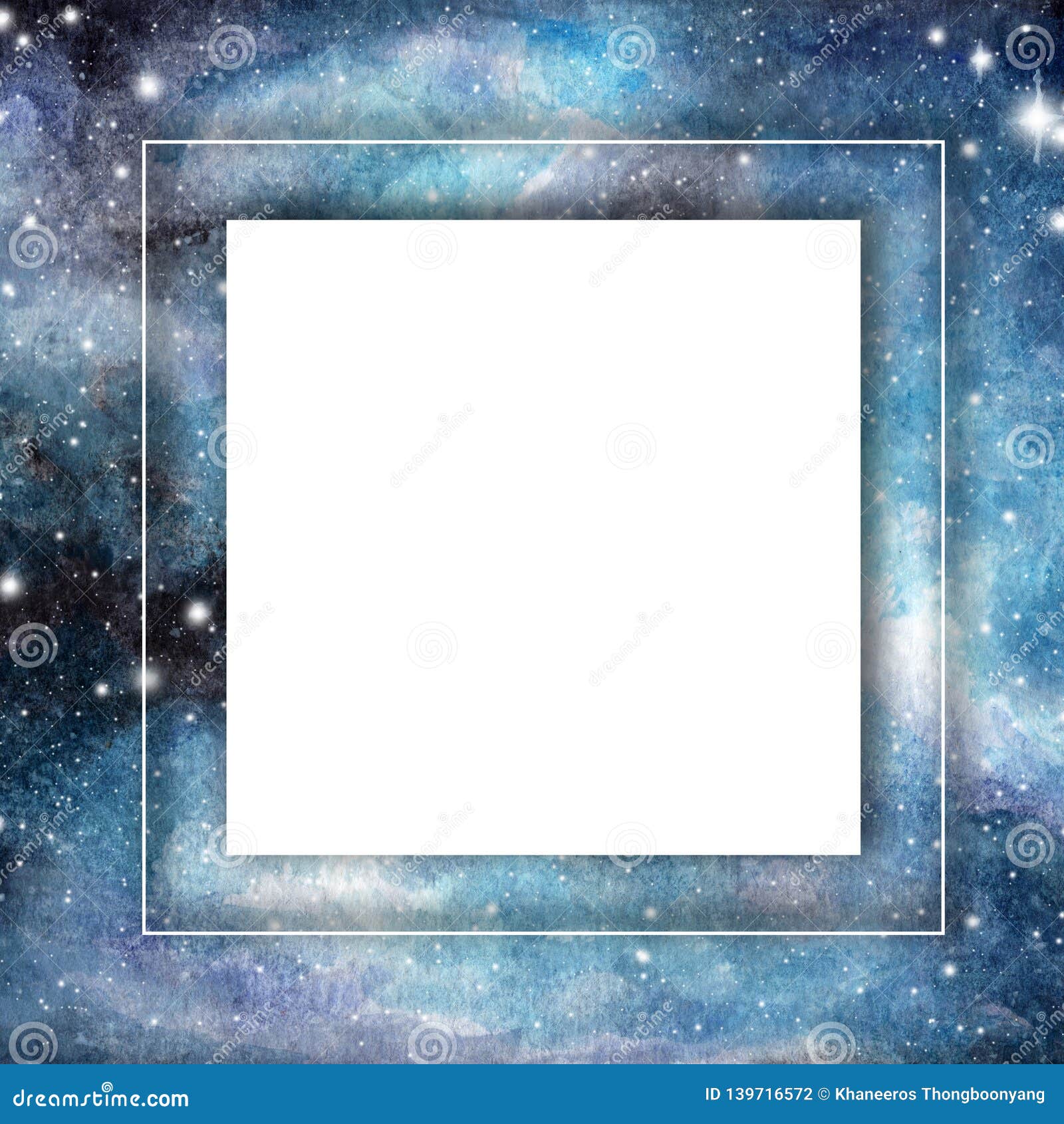 Galaxy Sky Square Border with Place for Text. Night Sky Frame. Stock ...