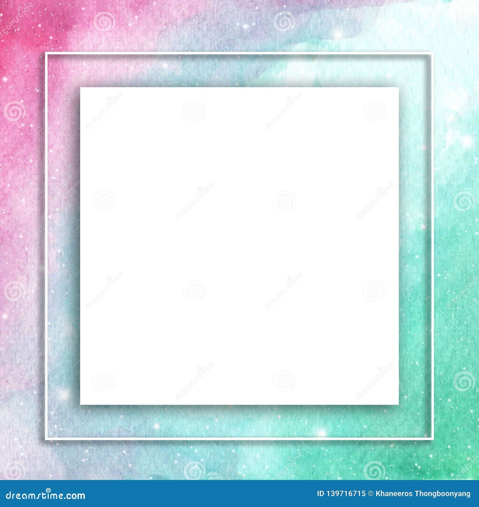 Galaxy Sky Square Border with Place for Text. Night Sky Frame. Stock ...