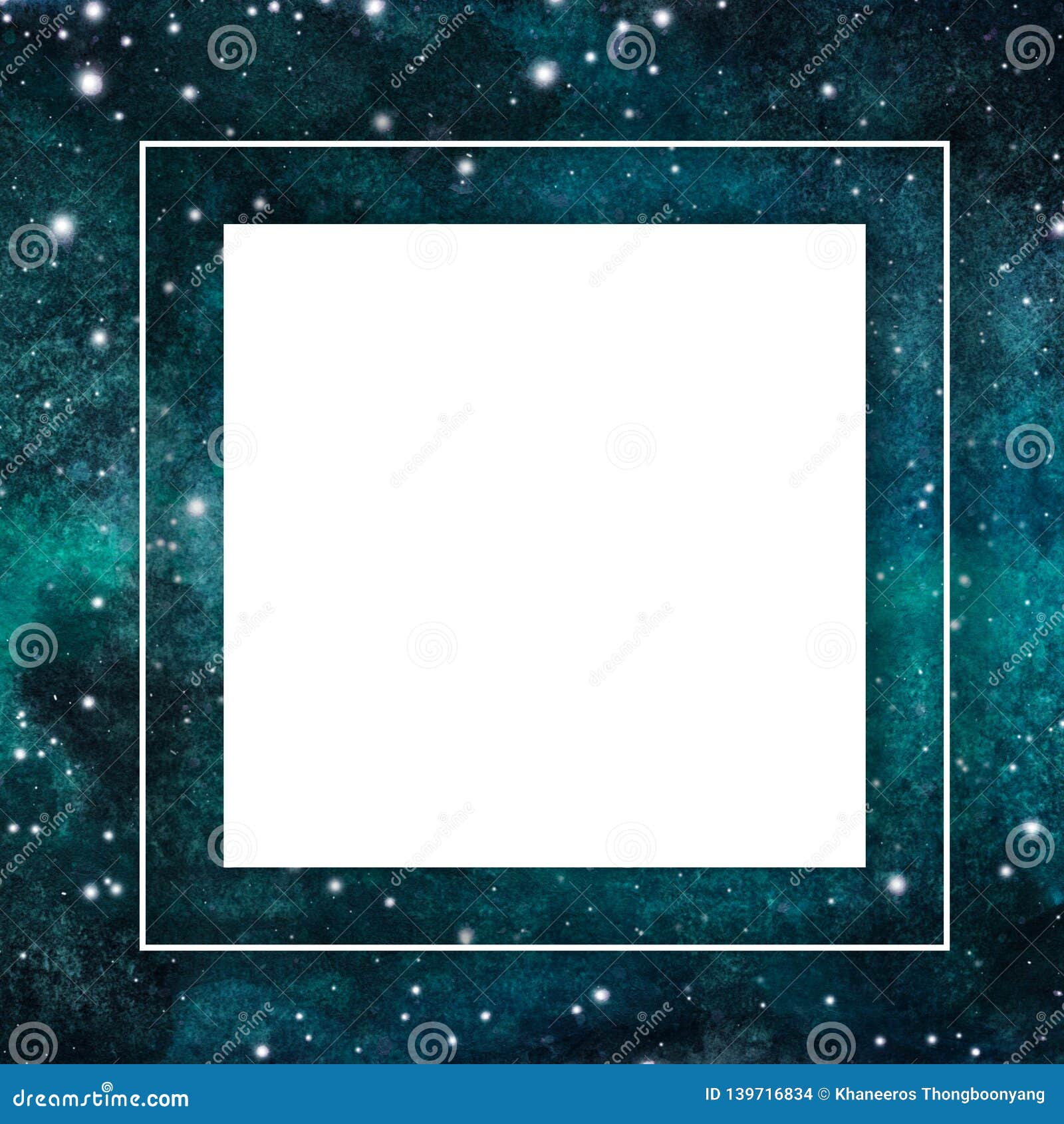 Galaxy Sky Square Border with Place for Text. Night Sky Frame. Stock ...