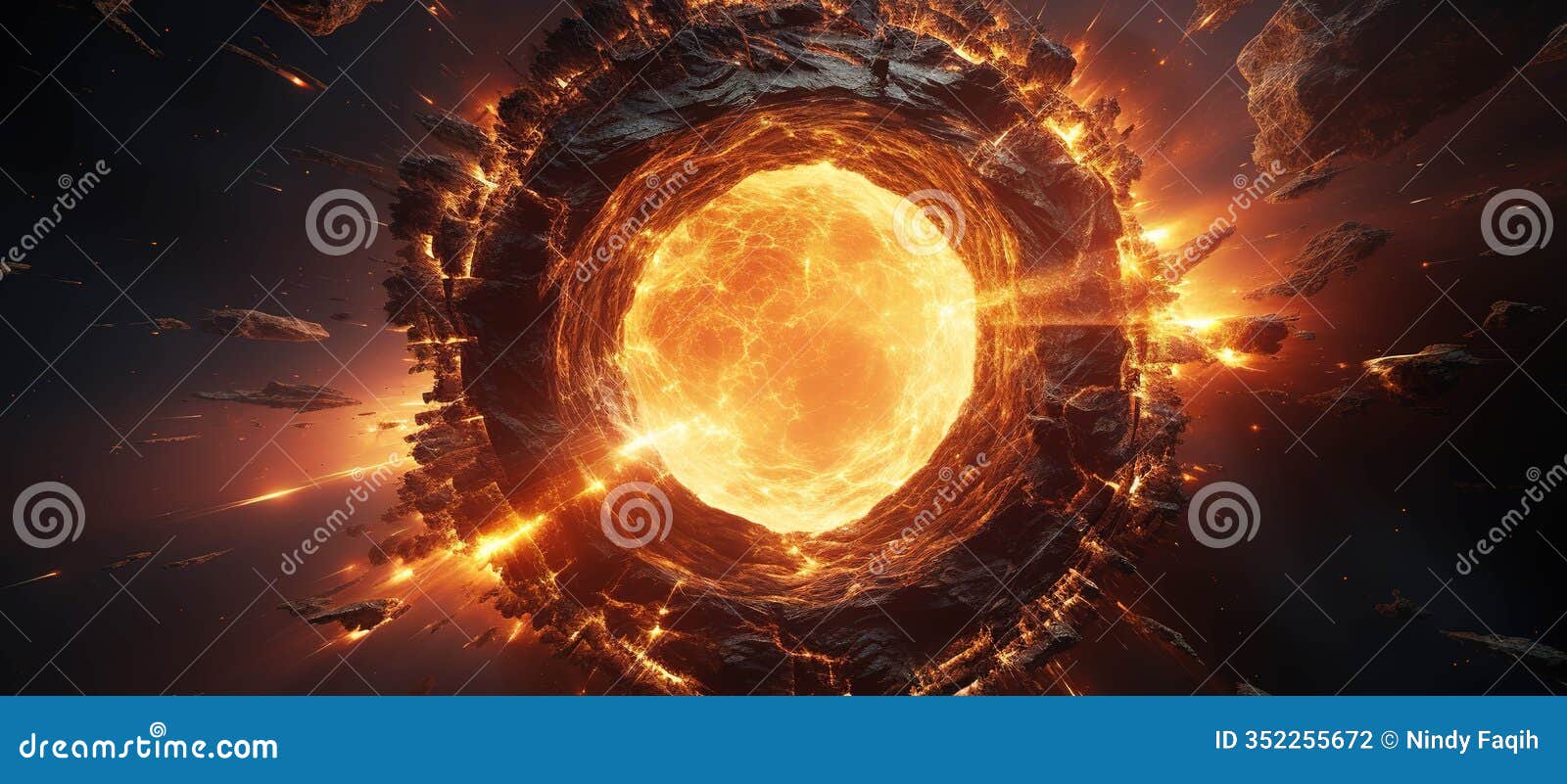 Galaxy Space Light Hole Fire Explosion Background Stock Illustration - Illustration of hallway ...