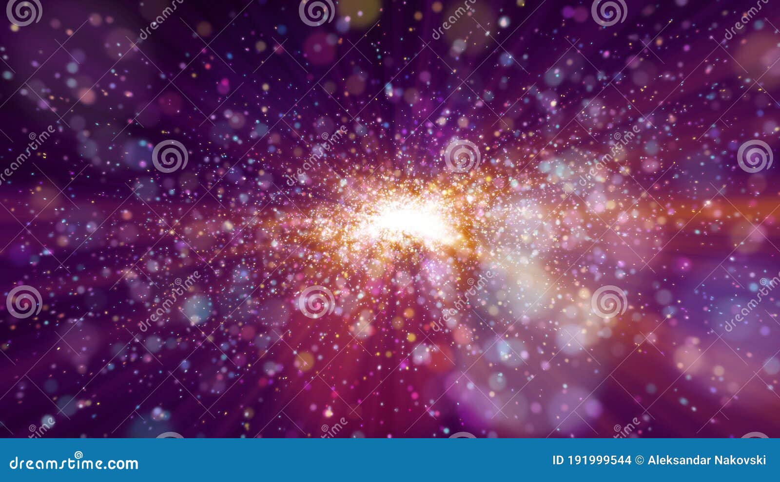 Galaxy in Space Light Particle Stock Illustration - Illustration of ...