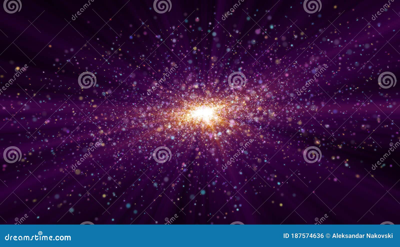Galaxy in Space Light Particle Stock Illustration - Illustration of ...