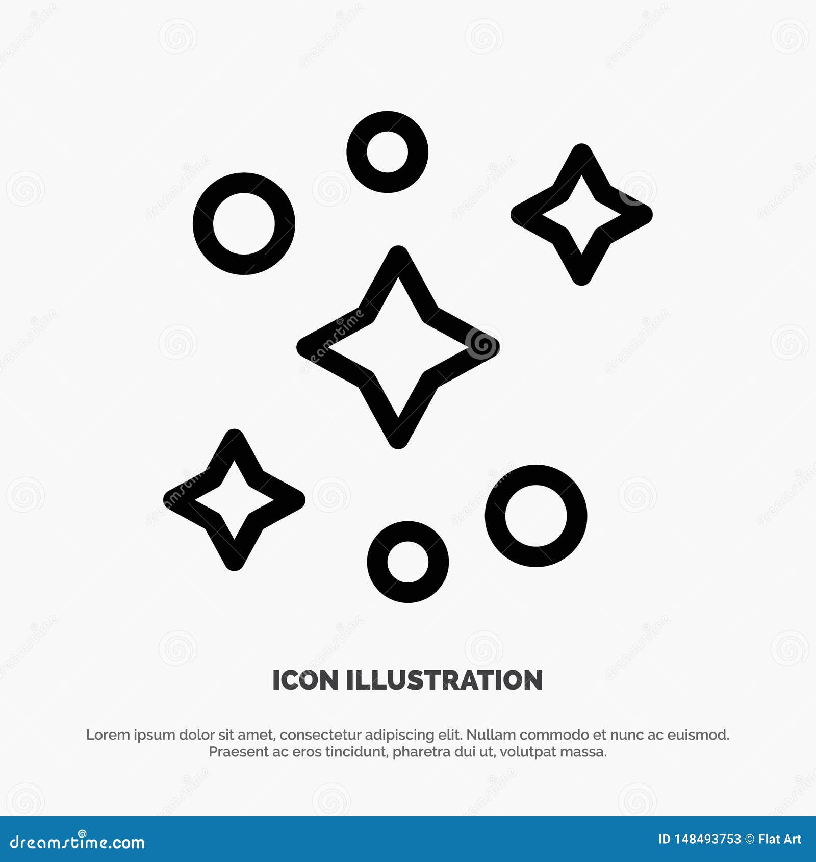 Galaxy, Space, Stars Line Icon Vector Stock Vector - Illustration of ...