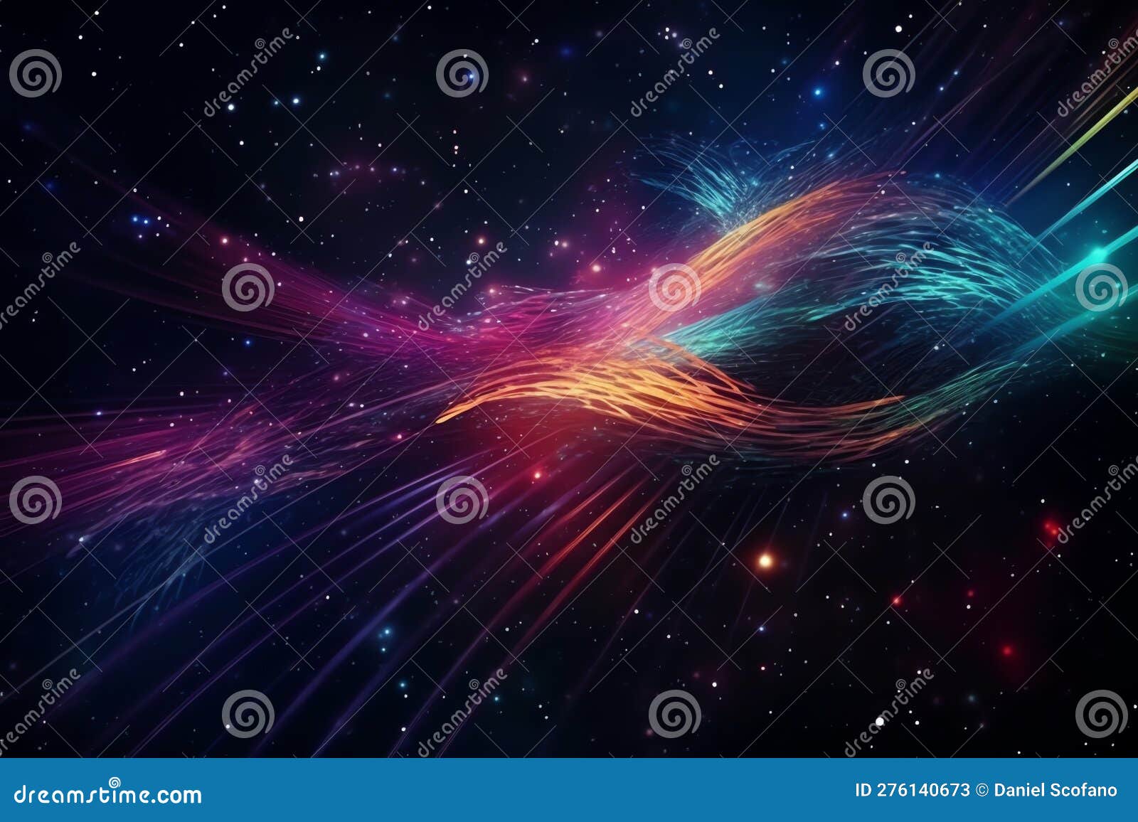 Galaxy Space and Technology Theme with Motion Light Trail, Abstract ...