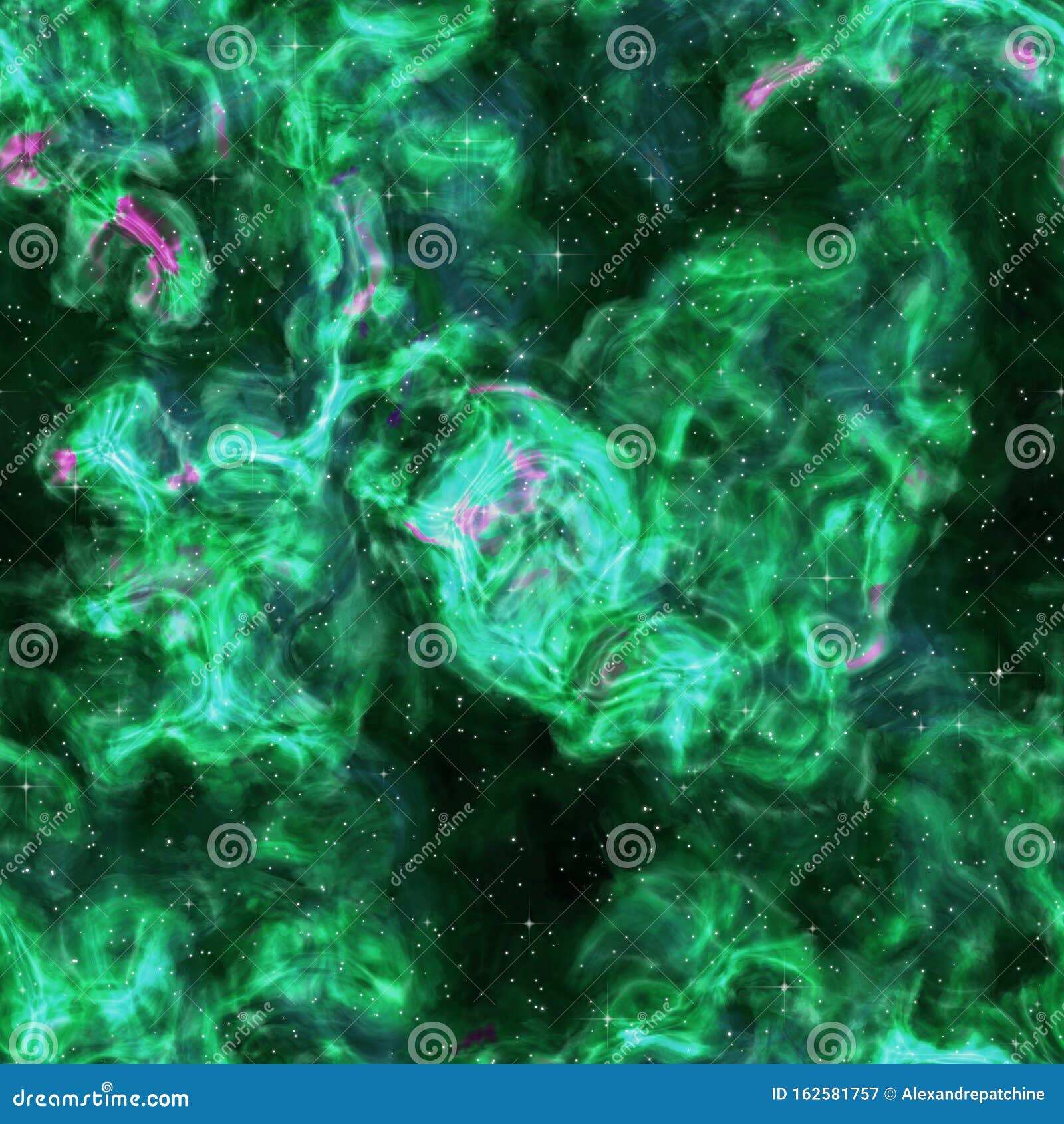 Interstellar Gas In Green Yellow Tones. Drawing. Royalty-Free Stock ...