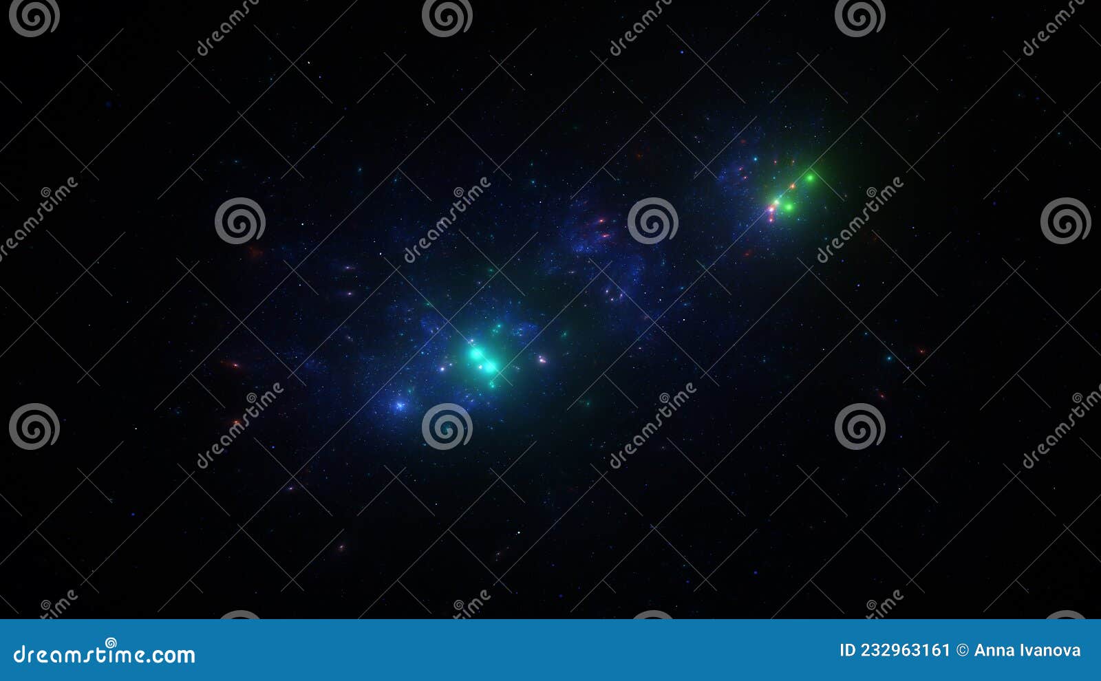 Galaxy Stars Planets Star Clusters, Colored Gas Clouds in Abstract ...