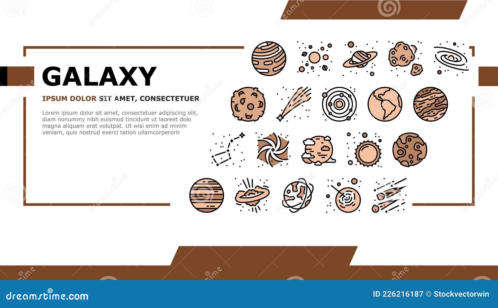Galaxy System Space Landing Header Vector Stock Vector - Illustration ...