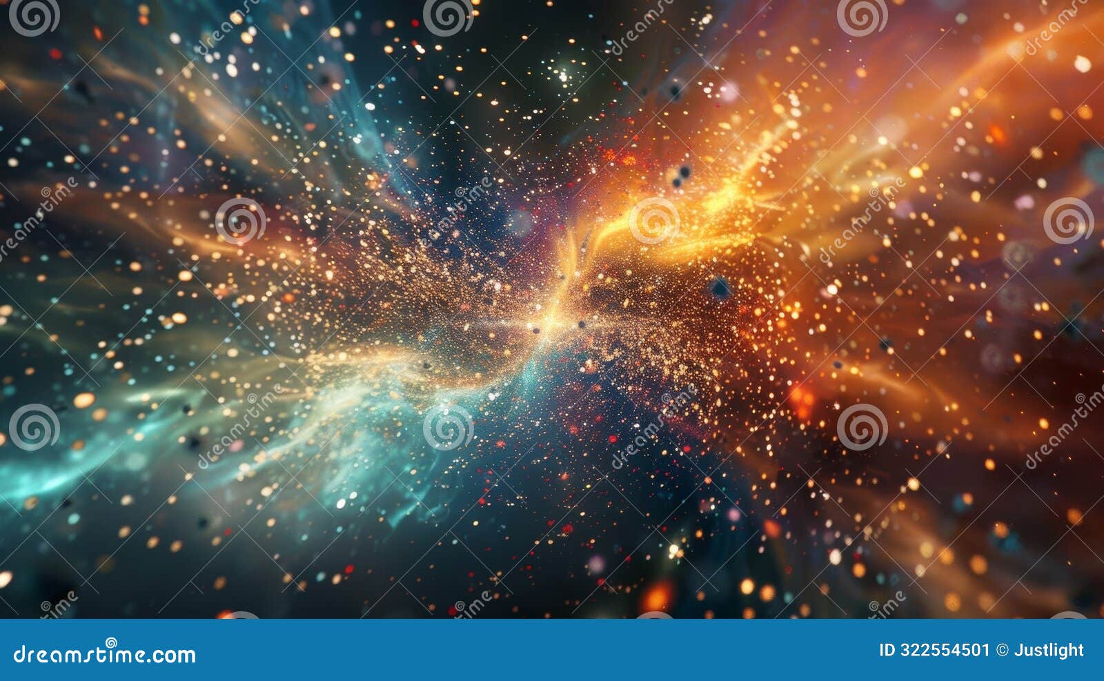 A Galaxy of Tiny Particles Colliding and Disappearing Representing the ...