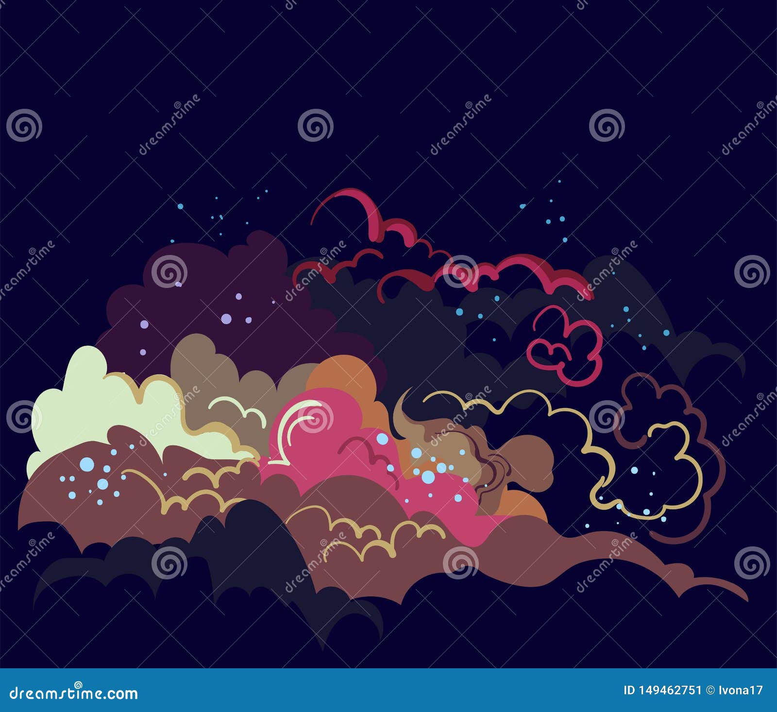 Galaxy Vector Cartoon Illustration Dark Card Dark Stock Illustration ...