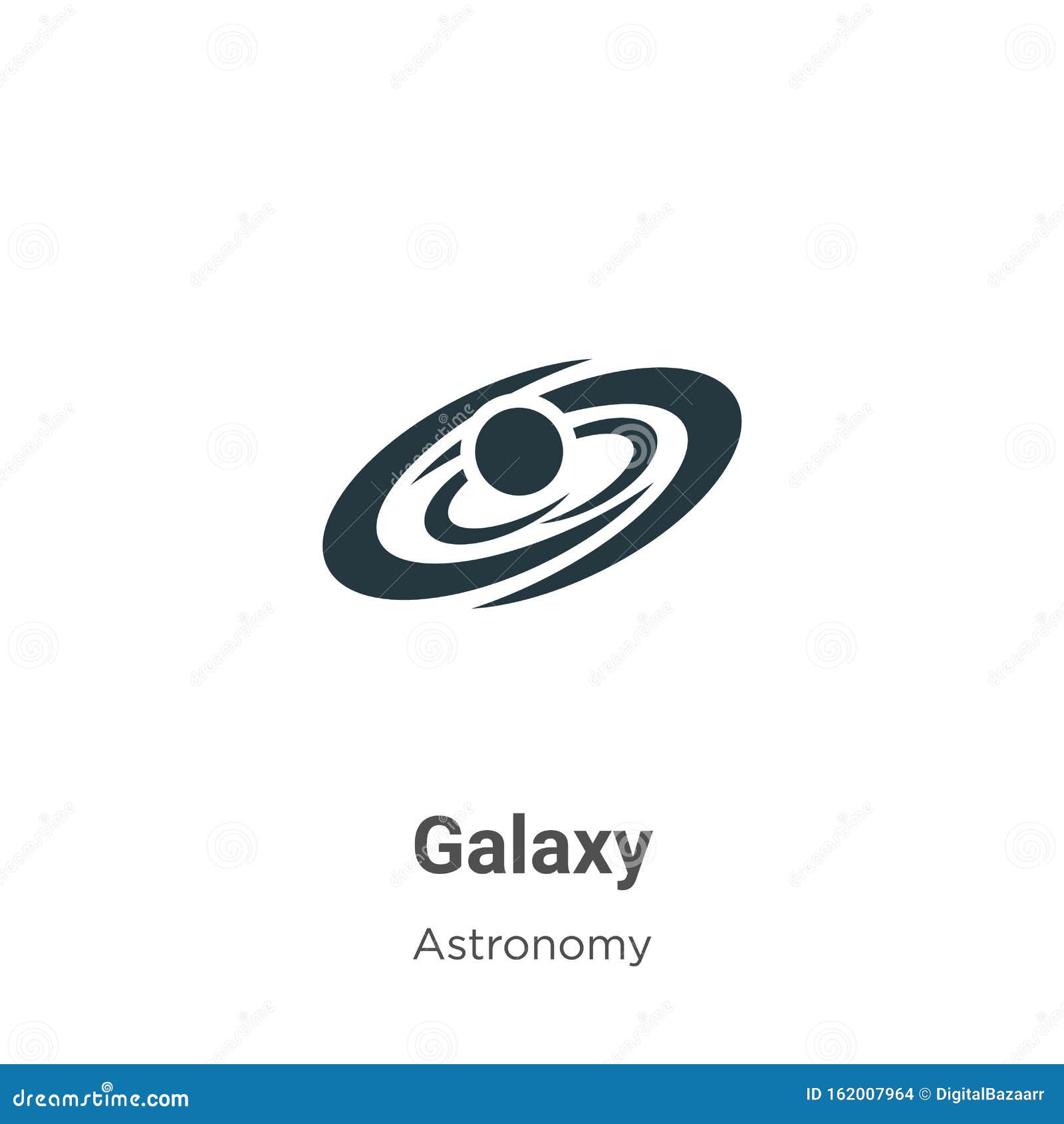 Galaxy Vector Icon on White Background. Flat Vector Galaxy Icon Symbol ...
