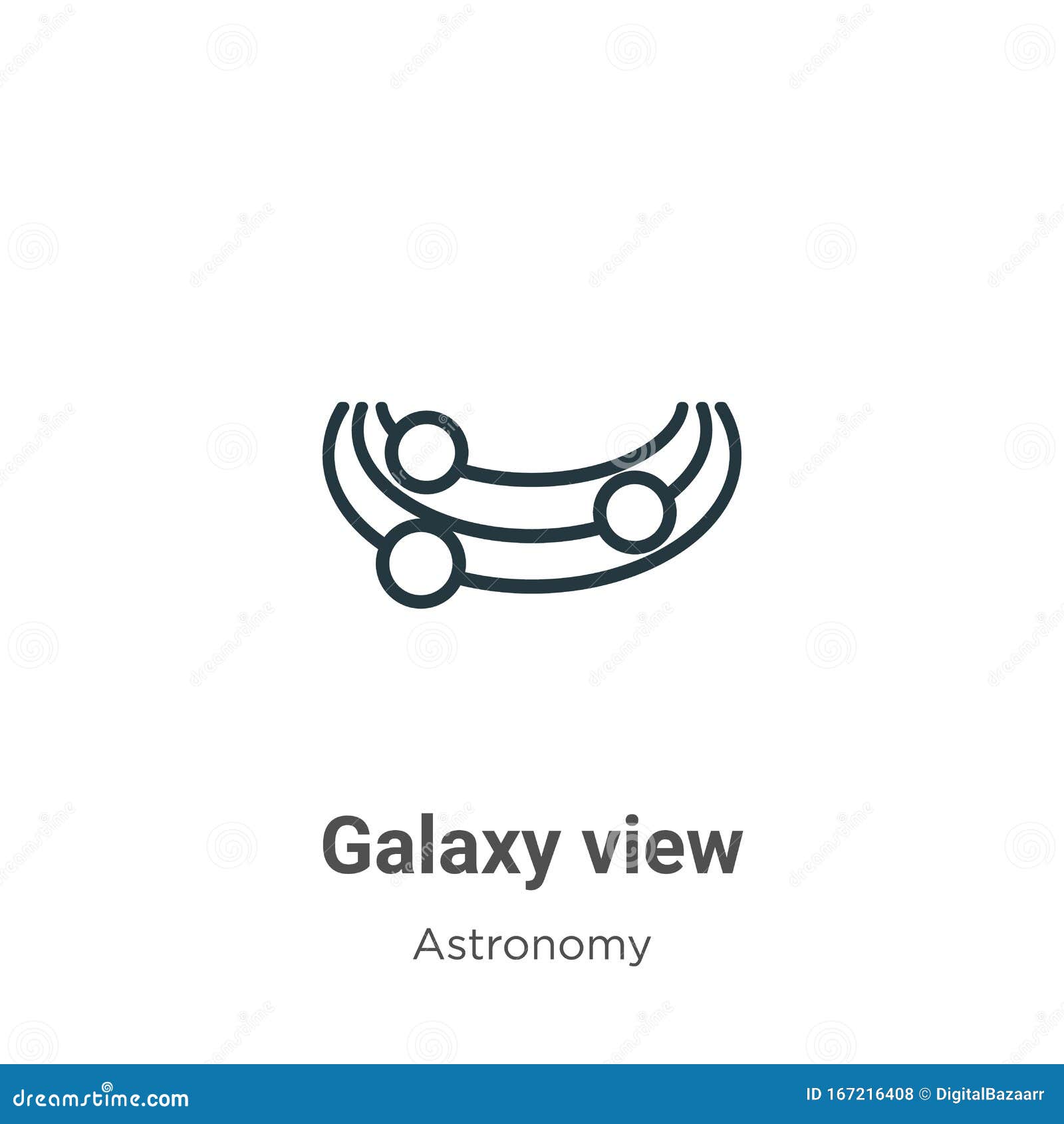 Galaxy View Outline Vector Icon. Thin Line Black Galaxy View Icon, Flat ...
