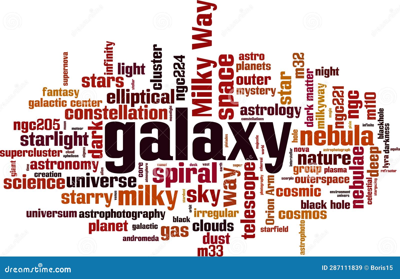 Galaxy word cloud stock illustration. Illustration of galaxy - 287111839