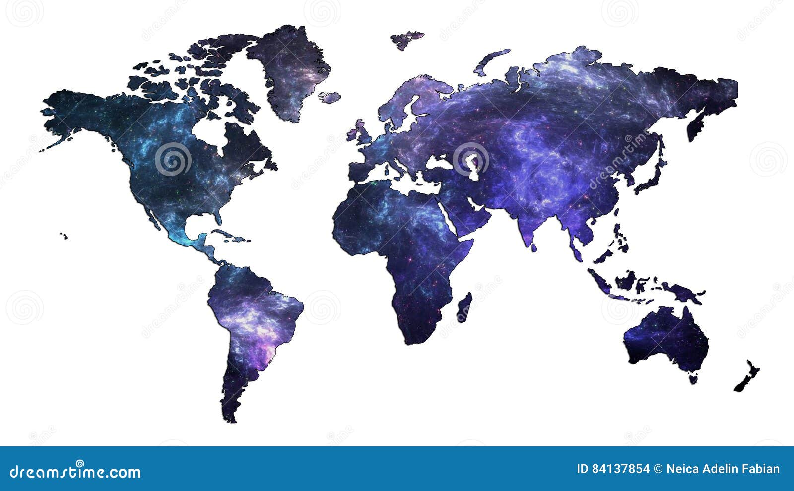Galaxy World Map stock illustration. Illustration of violet - 84137854