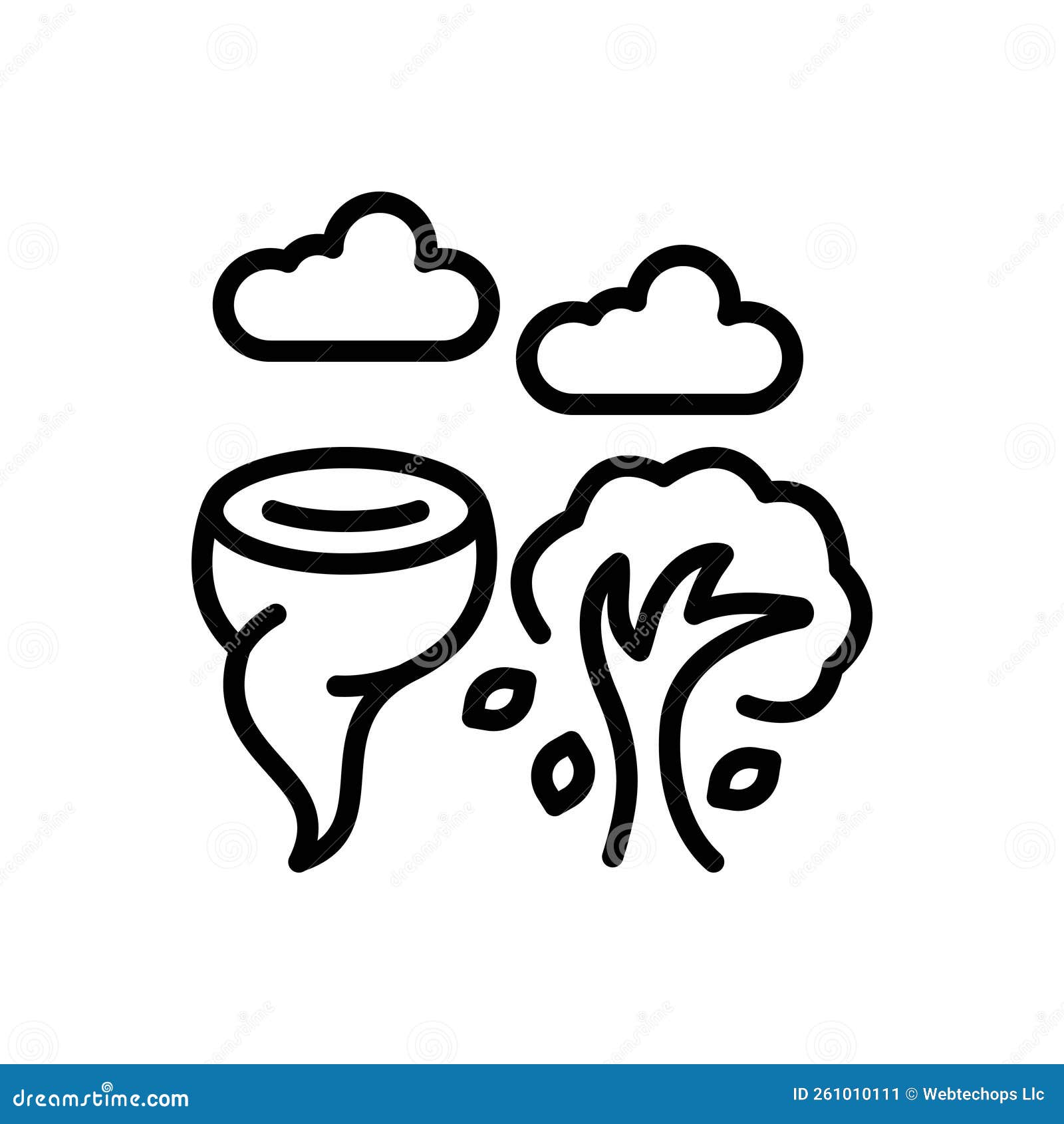 Black Line Icon for Gale, Slat and Tempest Stock Vector - Illustration ...