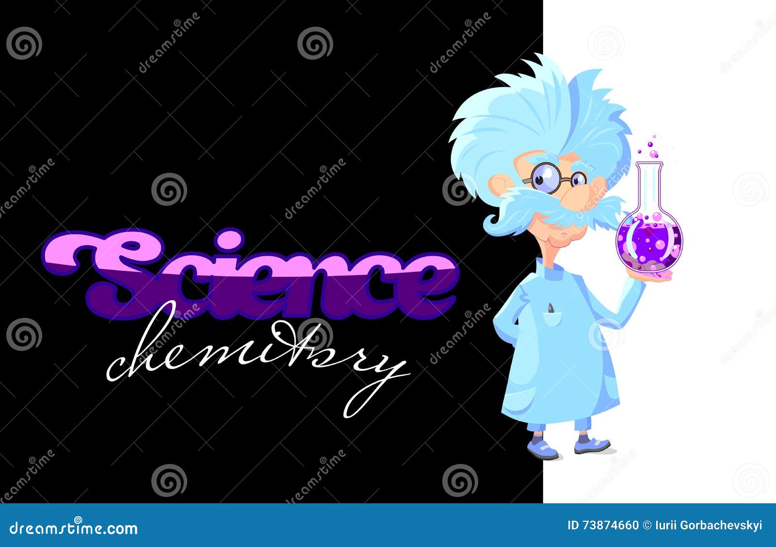 Galen professor Chemistry vektor illustrationer. Illustration av ...