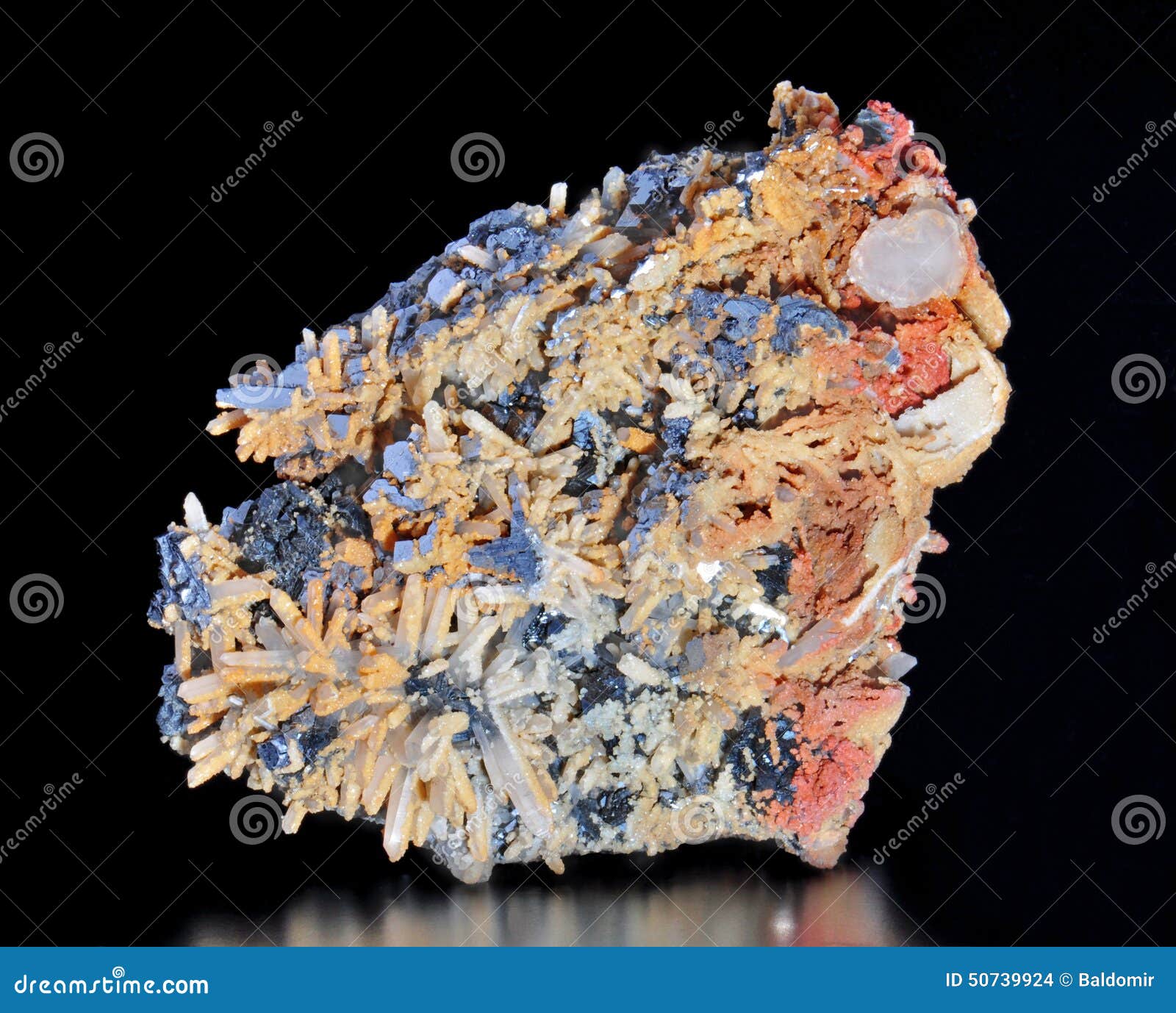 Galena, quartz and calcite stock photo. Image of blue - 50739924