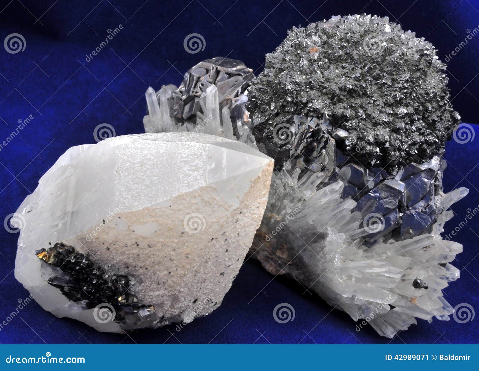 Galena and quartz stock image. Image of physical, geodes - 42989071