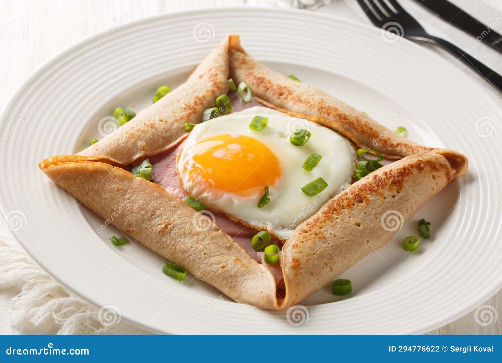 Galette Complete Breton Buckwheat Pancake with Egg Cheese and Ham ...