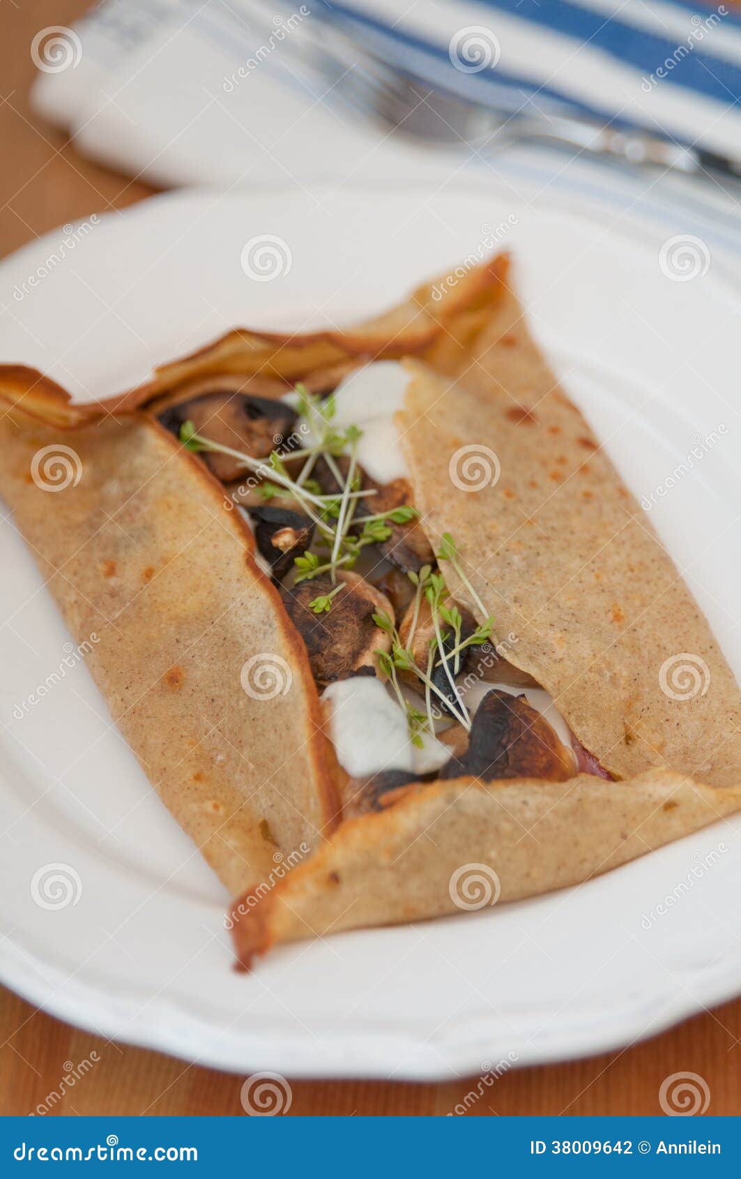 Galette De Sarasin with Mushrooms Stock Photo - Image of buckwheat ...