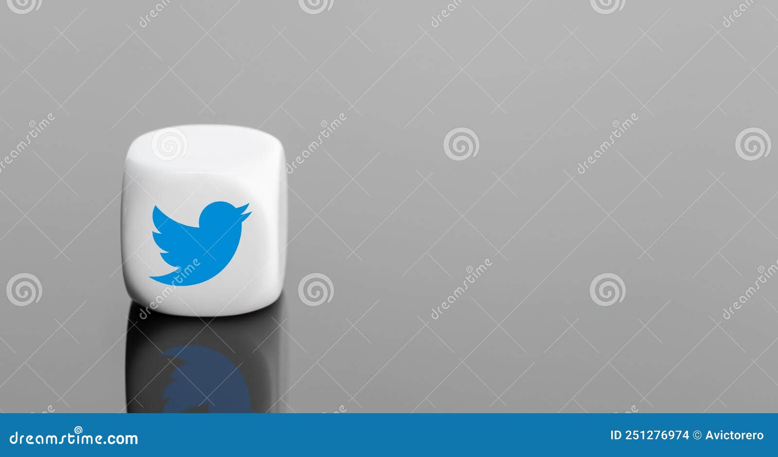 Twitter Logo on White Cube Shape. Copy Space Editorial Stock Image ...