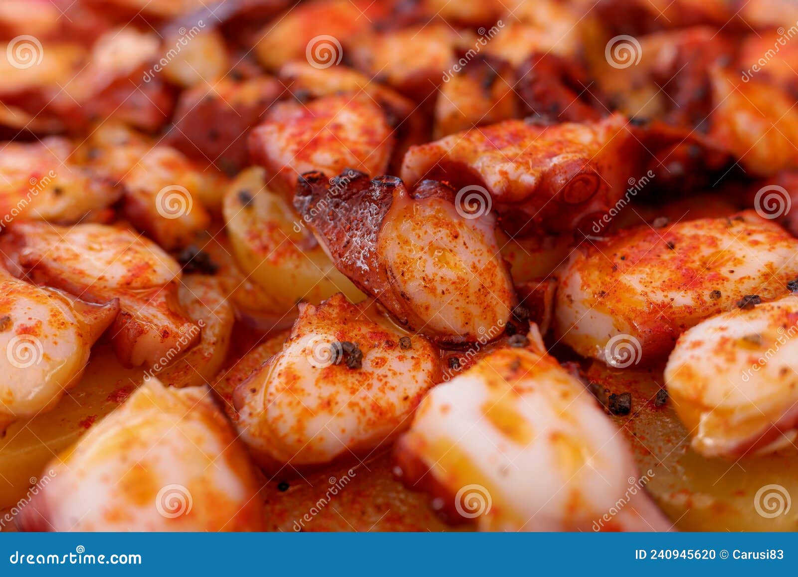 Galician octopus stock photo. Image of fish, seafood - 240945620