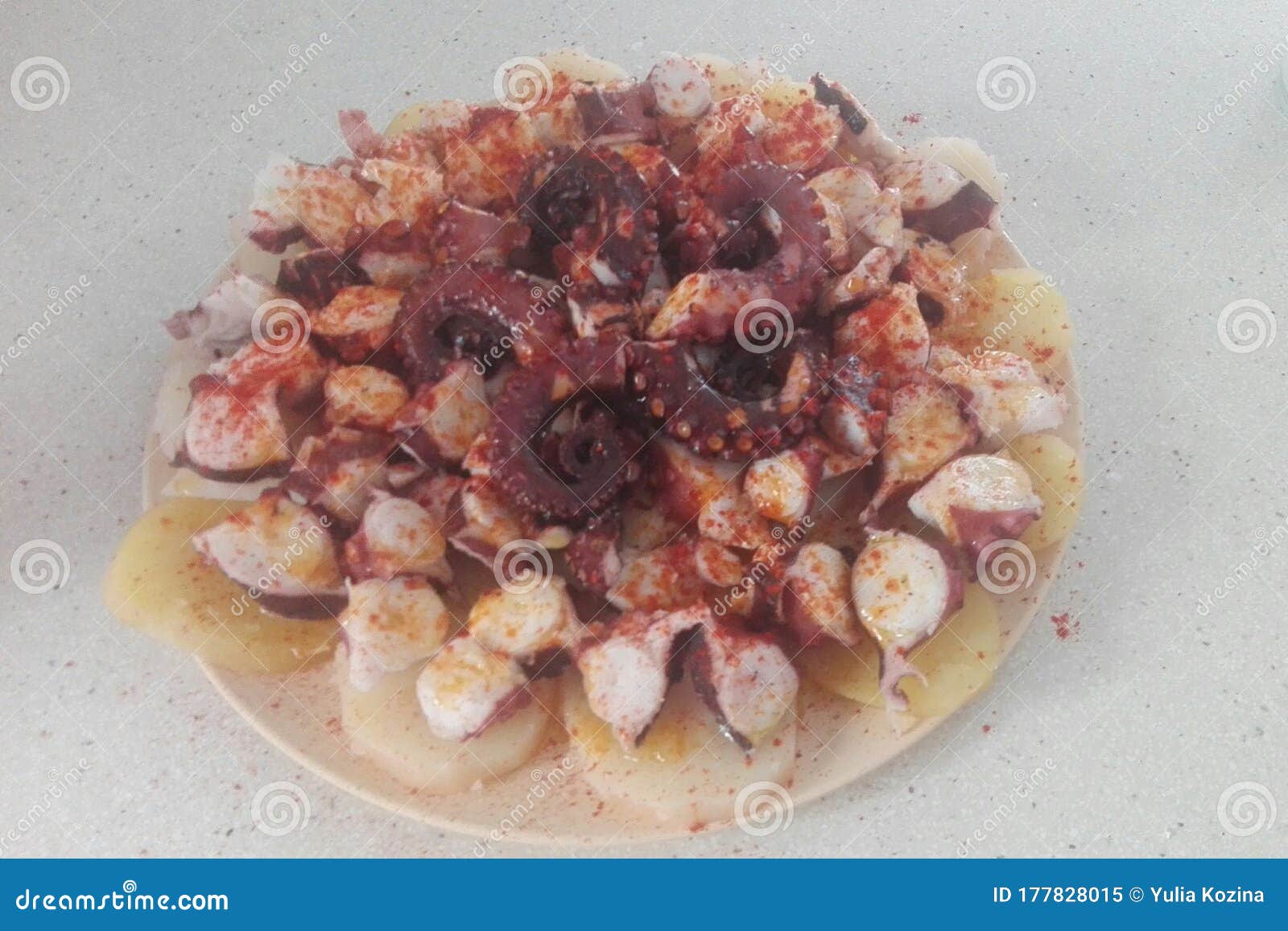 Healfy Food Octopus Galician Stock Image - Image of seafood, healfy ...