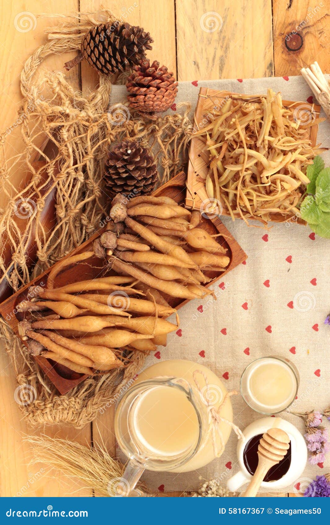 Galingale Water and Fresh Galingale with Honey. Stock Image - Image of ...