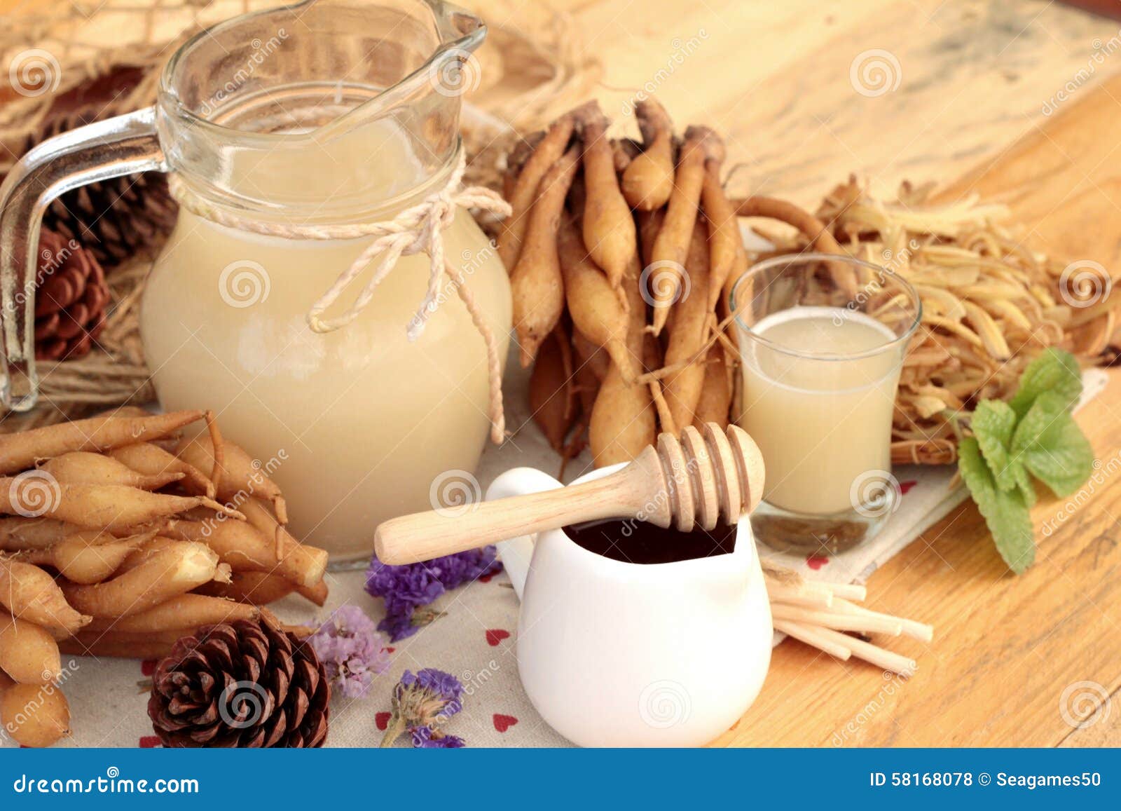 Galingale Water and Fresh Galingale with Honey. Stock Photo - Image of ...