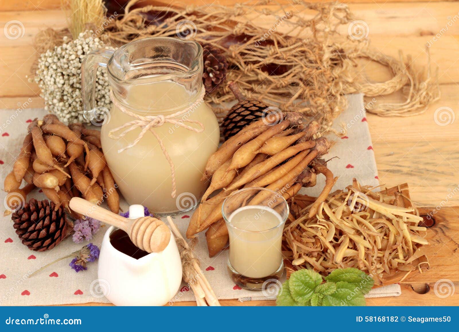 Galingale Water and Fresh Galingale with Honey. Stock Photo - Image of ...