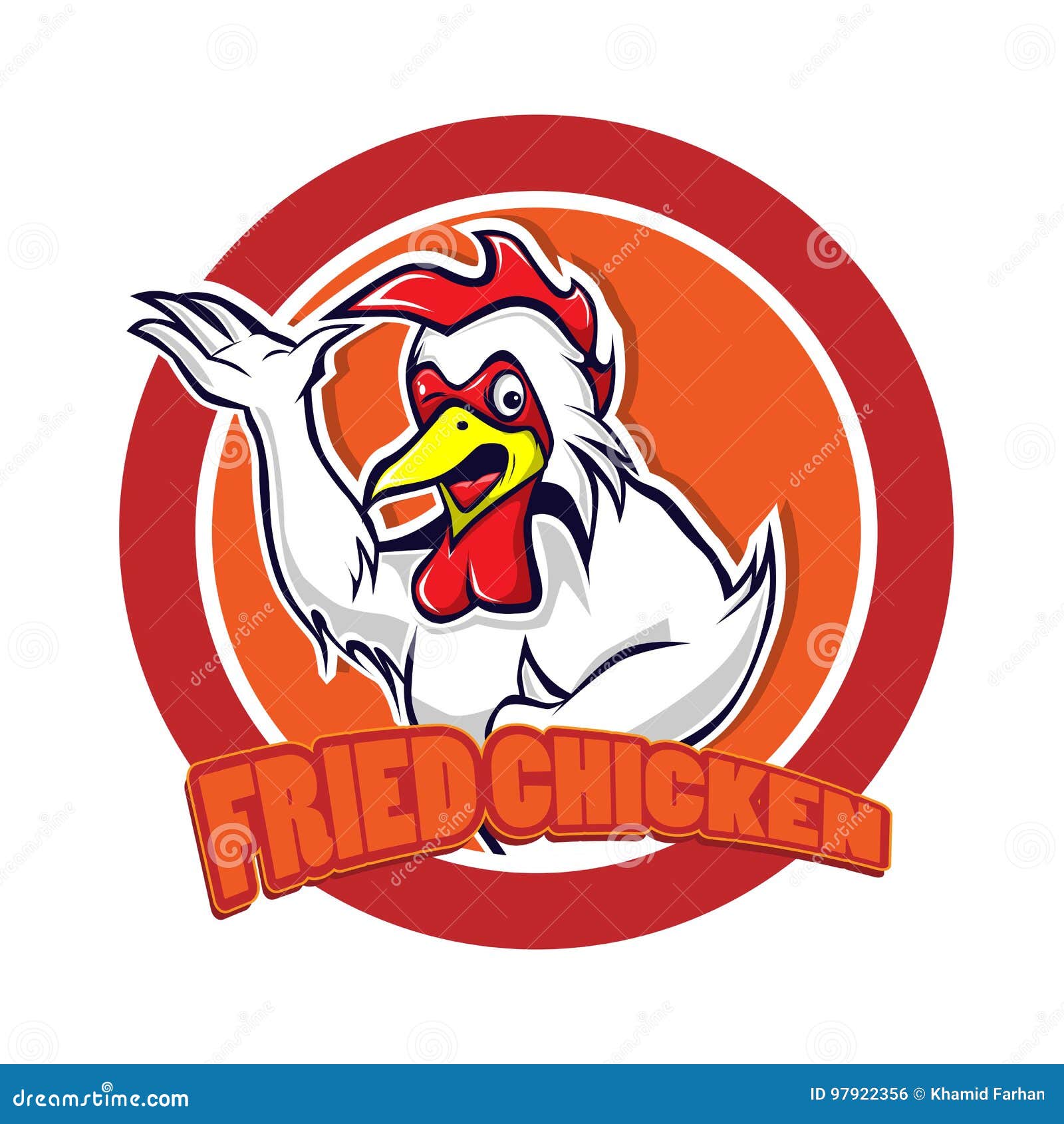 Galinha Logo Mascot ilustração do vetor. Ilustração de cartaz - 97922356