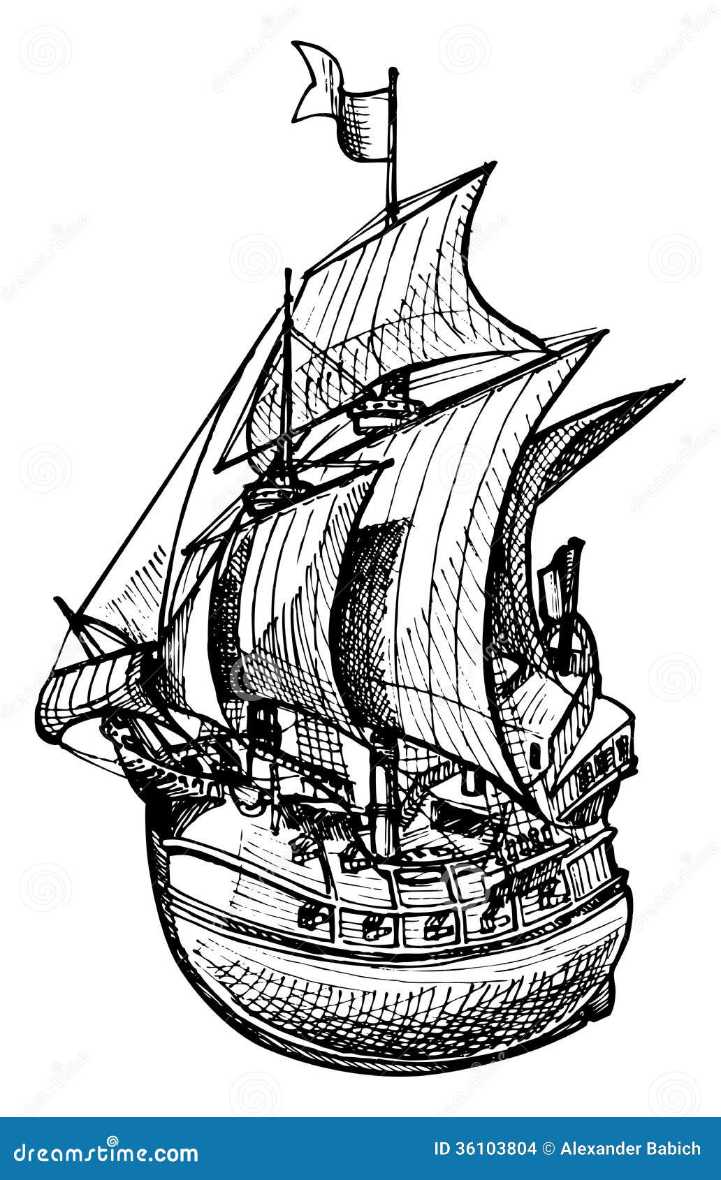 Galion illustration de vecteur. Illustration du navigation - 36103804