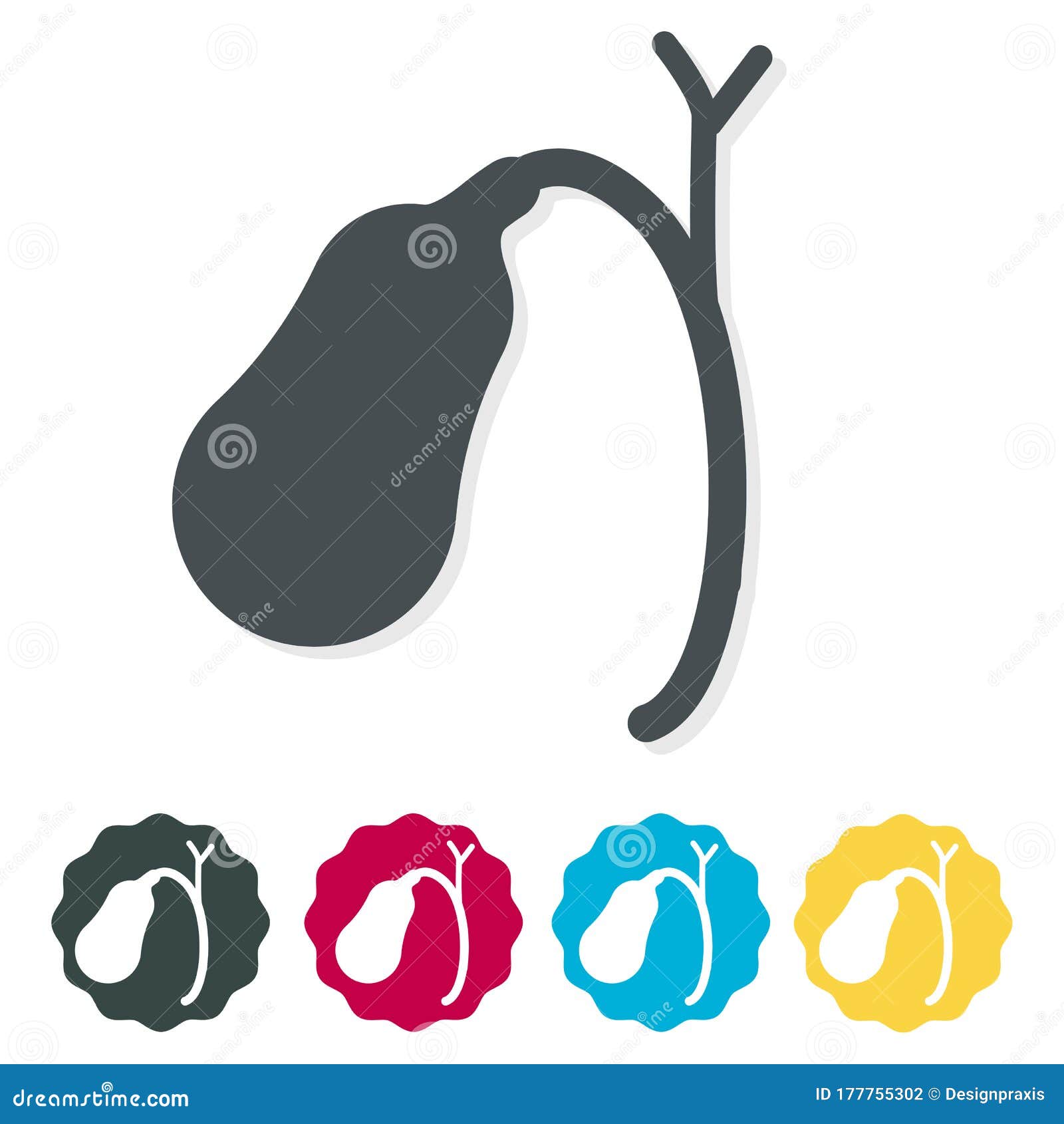 Gall Bladder Icon stock illustration. Illustration of stone - 177755302