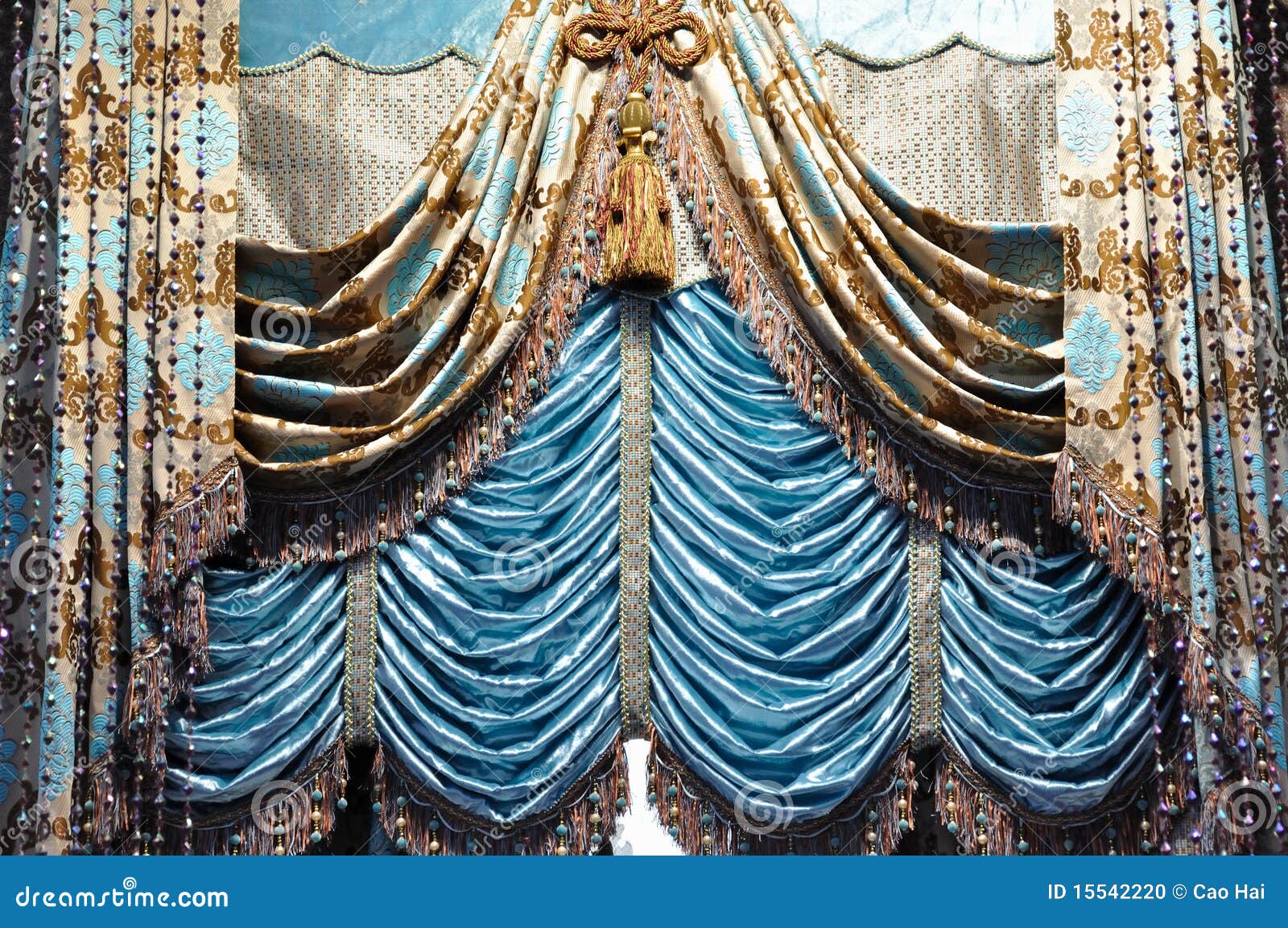 Gallant Curtain with Decoration Stock Photo - Image of luxuriant, finge ...