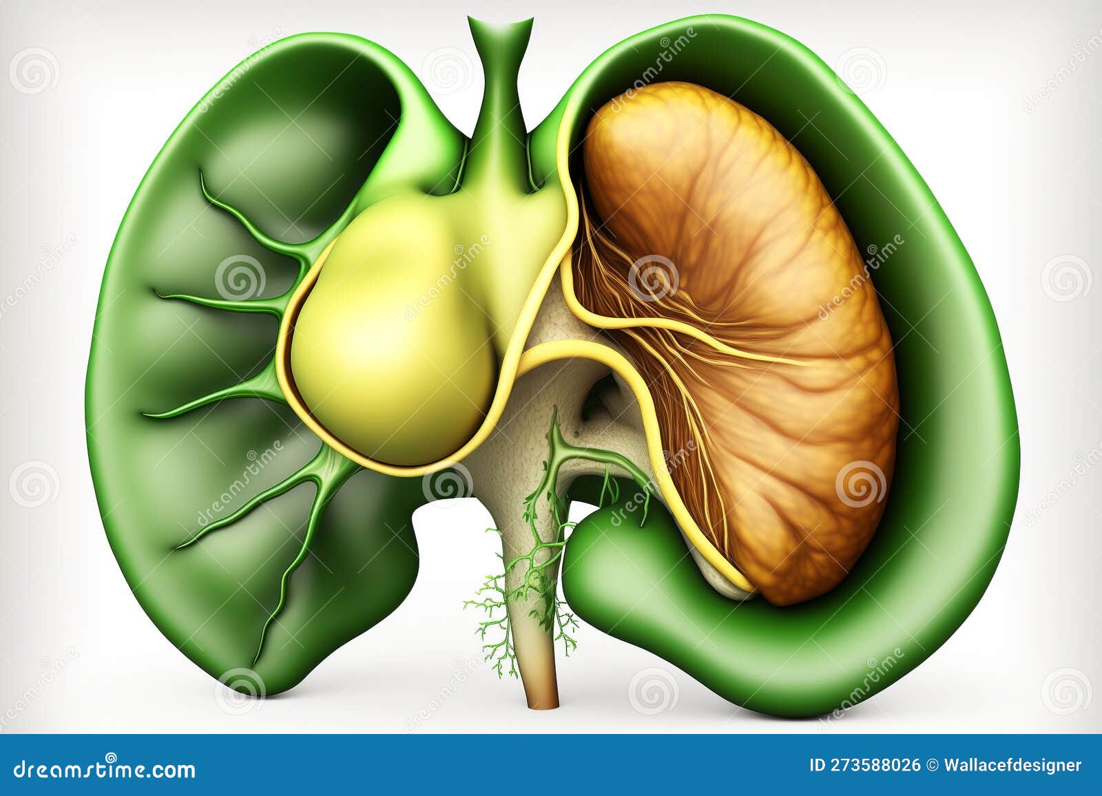 Gallbladder. Human Body Part Illustration. Generative AI. Stock ...